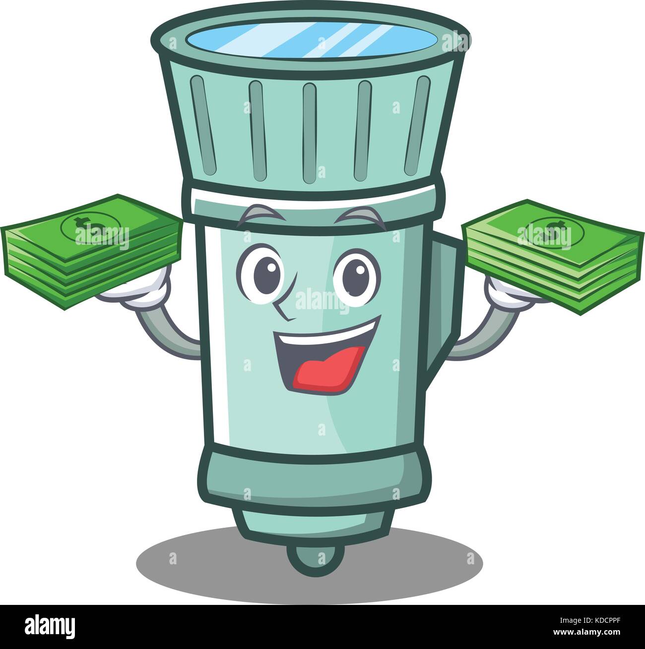 With money flashlight cartoon character style vector illustration Stock ...