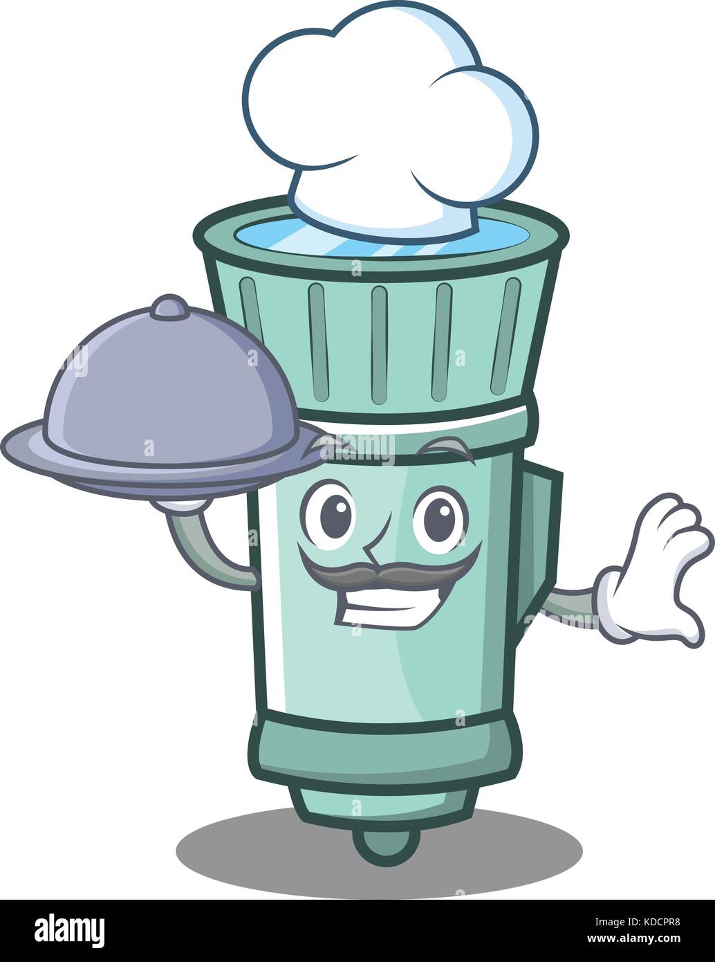 Chef flashlight cartoon character style vector illustration Stock ...