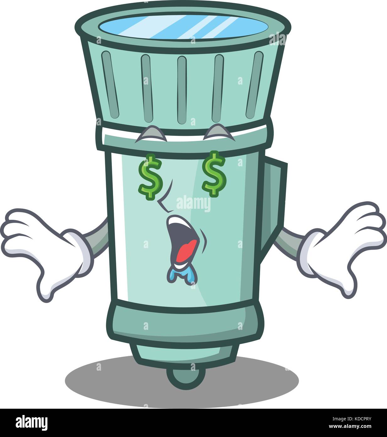 Money eye flashlight cartoon character style vector illustration Stock ...