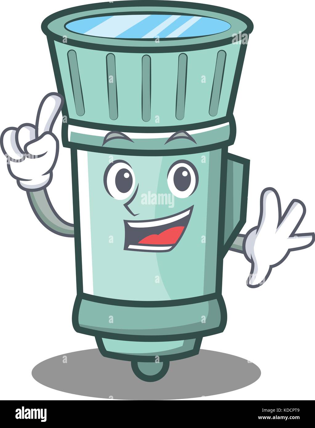 Finger flashlight cartoon character style vector illustration Stock ...
