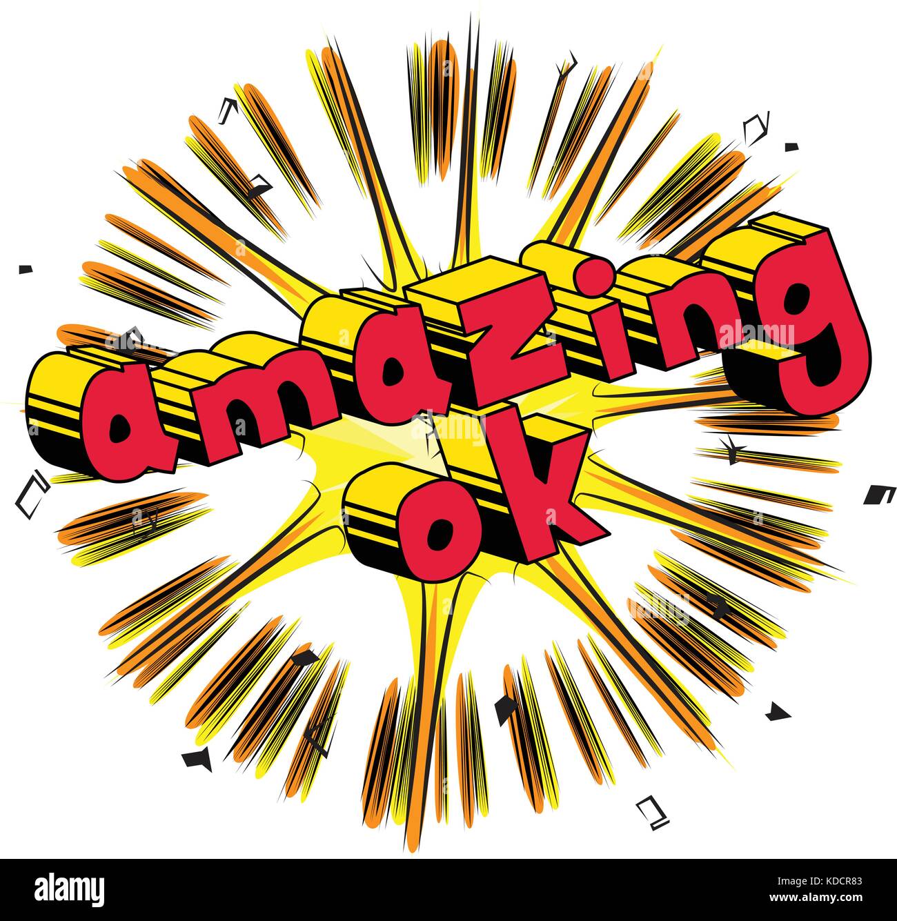Amazing Ok - Comic book style phrase on abstract background Stock ...
