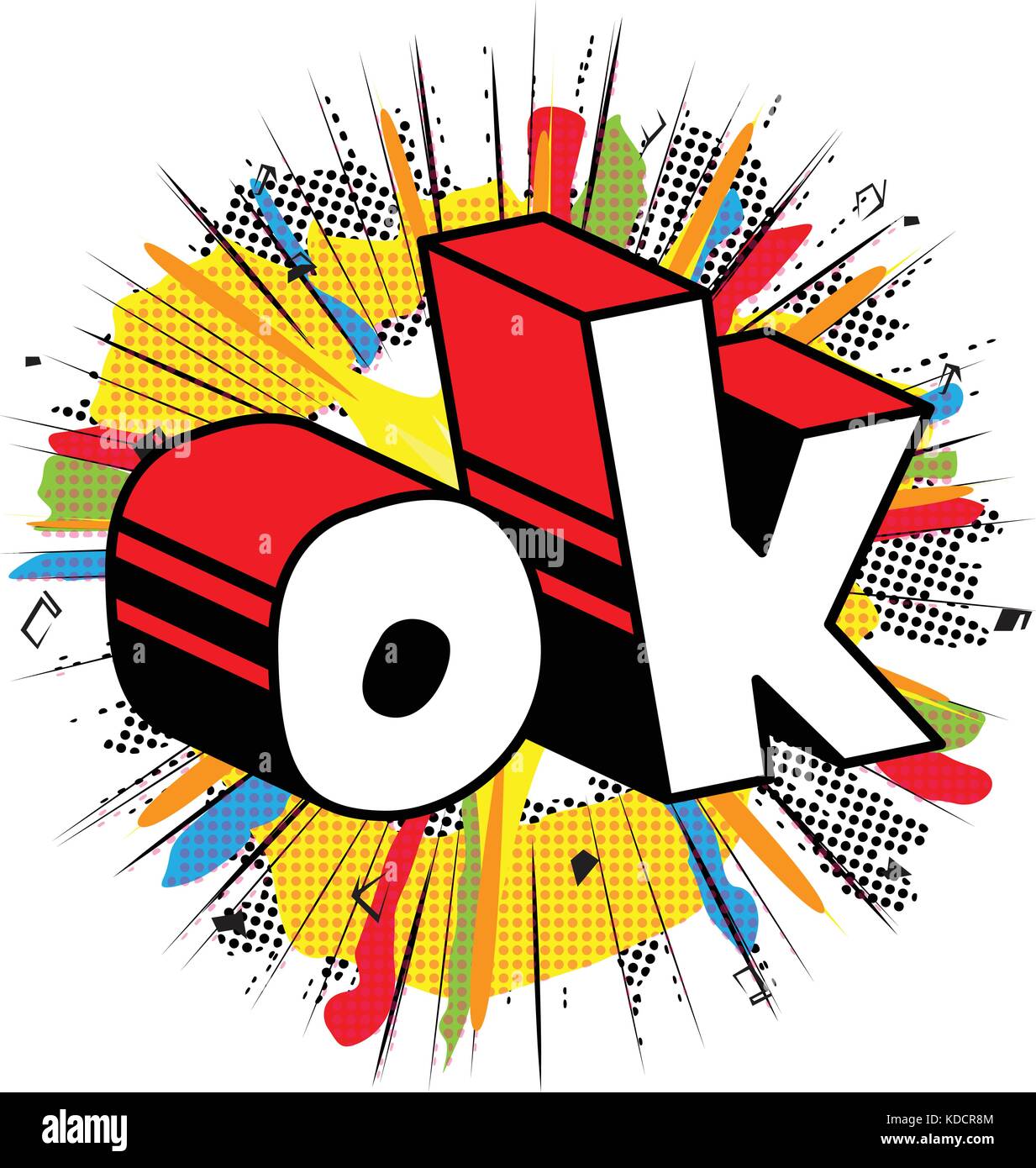 Ok - Comic book style phrase on abstract background Stock Vector Image ...