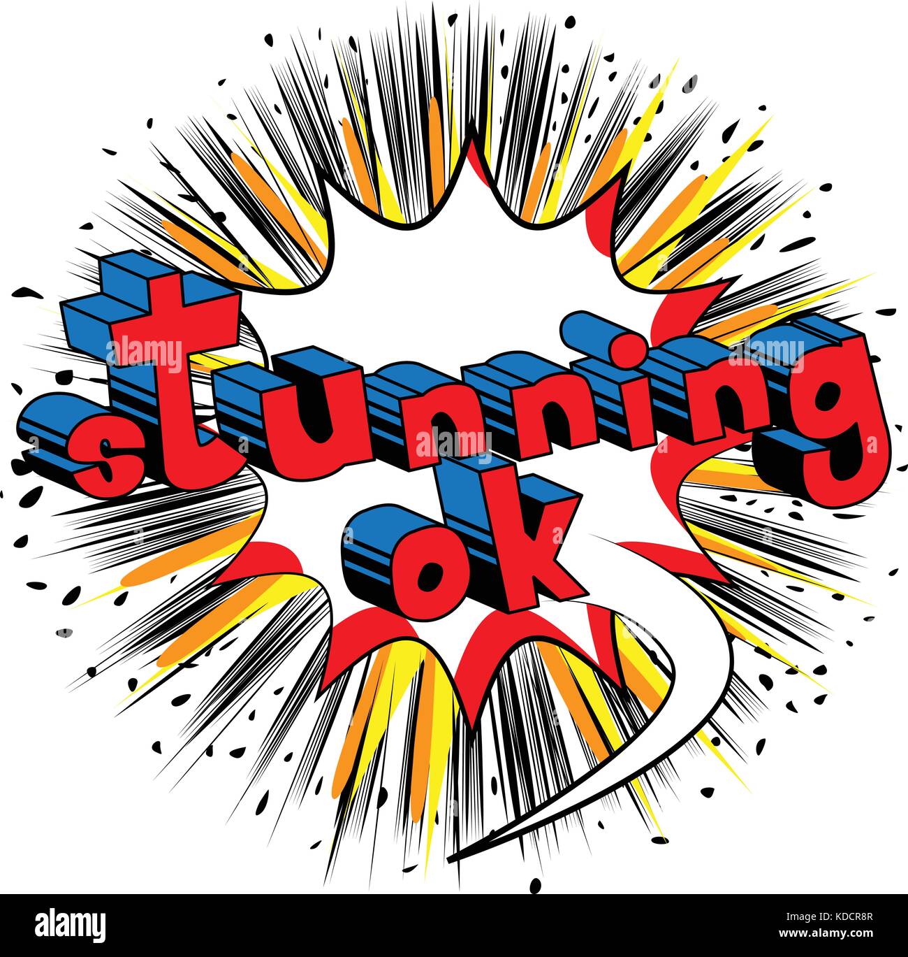 Stunning Ok - Comic book style phrase on abstract background Stock ...