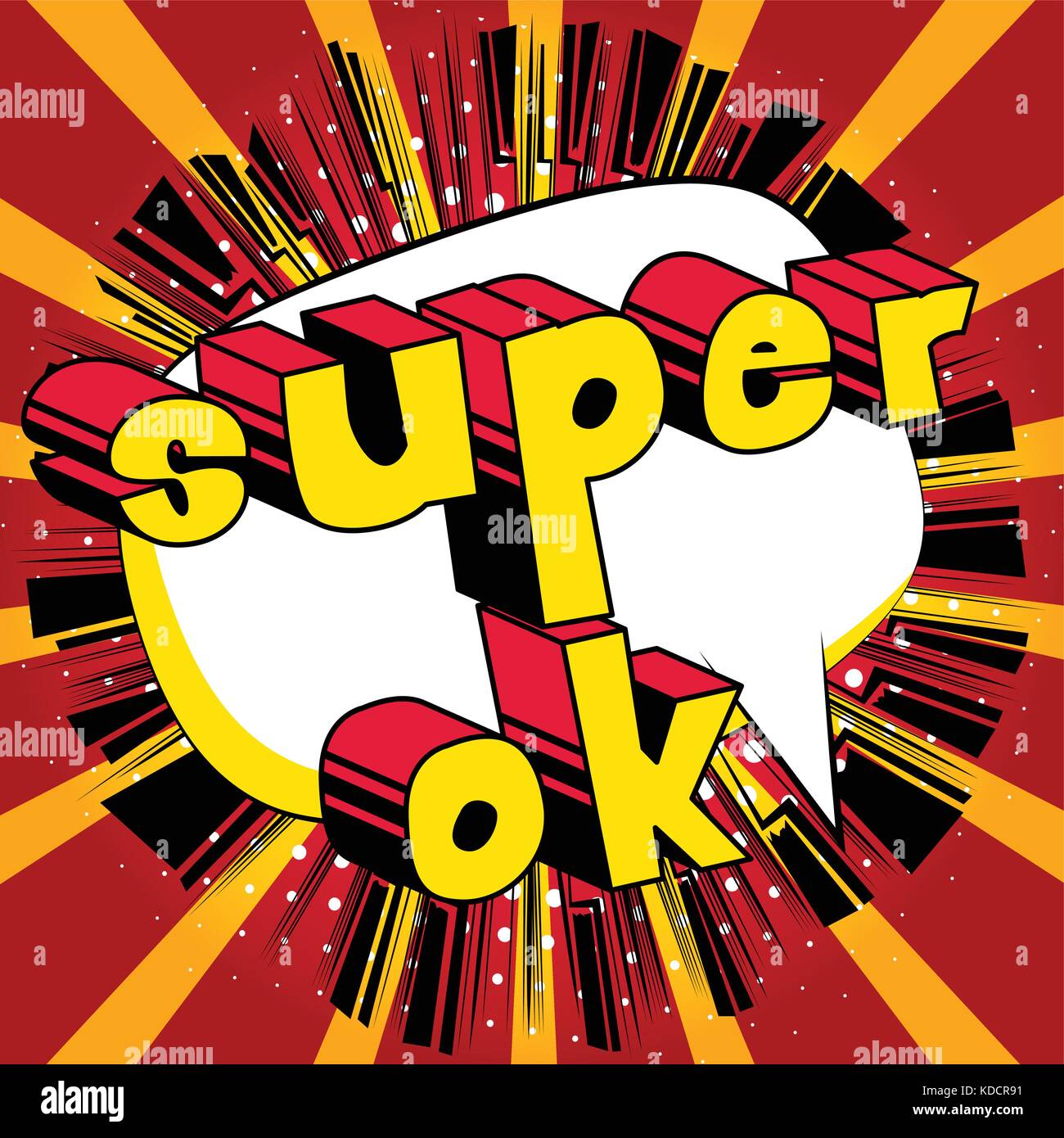 Super Ok - Comic book style phrase on abstract background Stock Vector ...