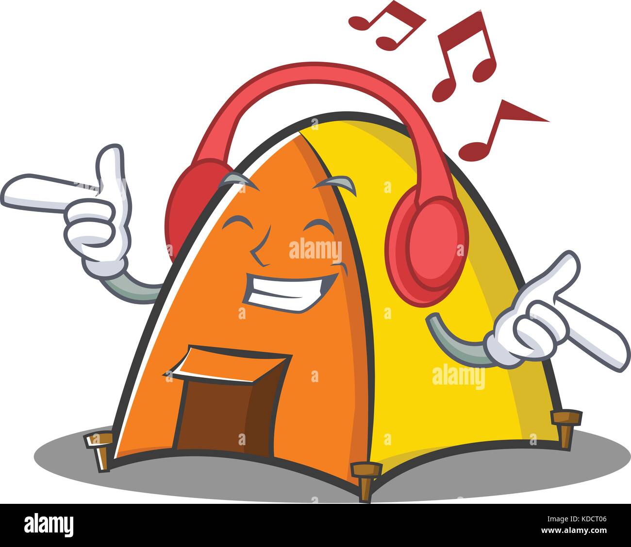 Listening music tent character cartoon style Stock Vector Image & Art ...