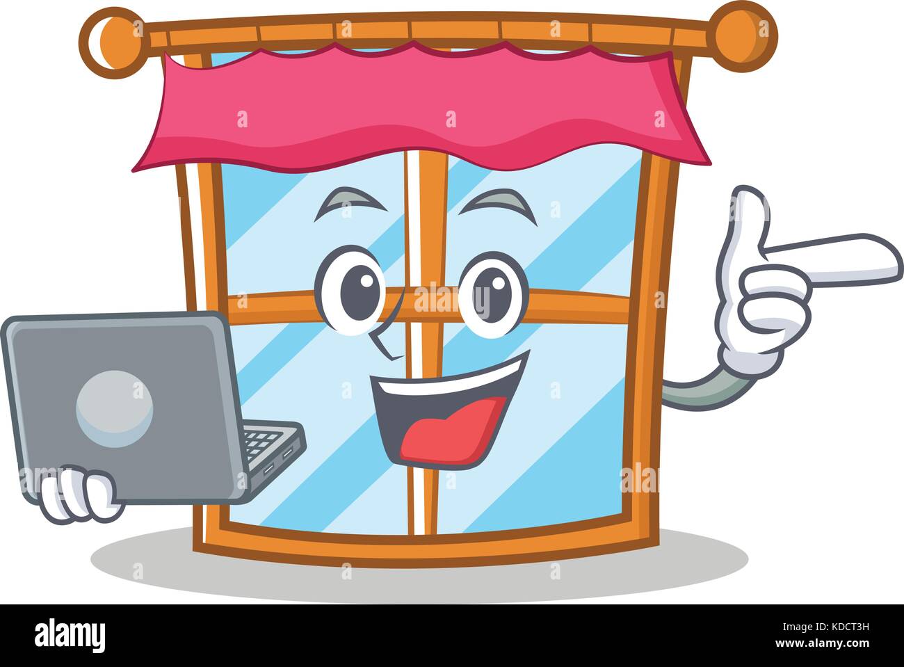 With laptop windows character cartoon style Stock Vector Image & Art ...