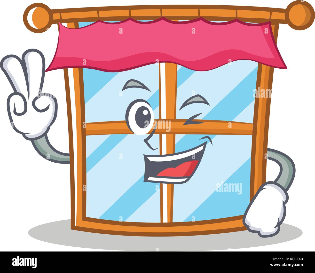 Two finger windows character cartoon style Stock Vector Image & Art - Alamy