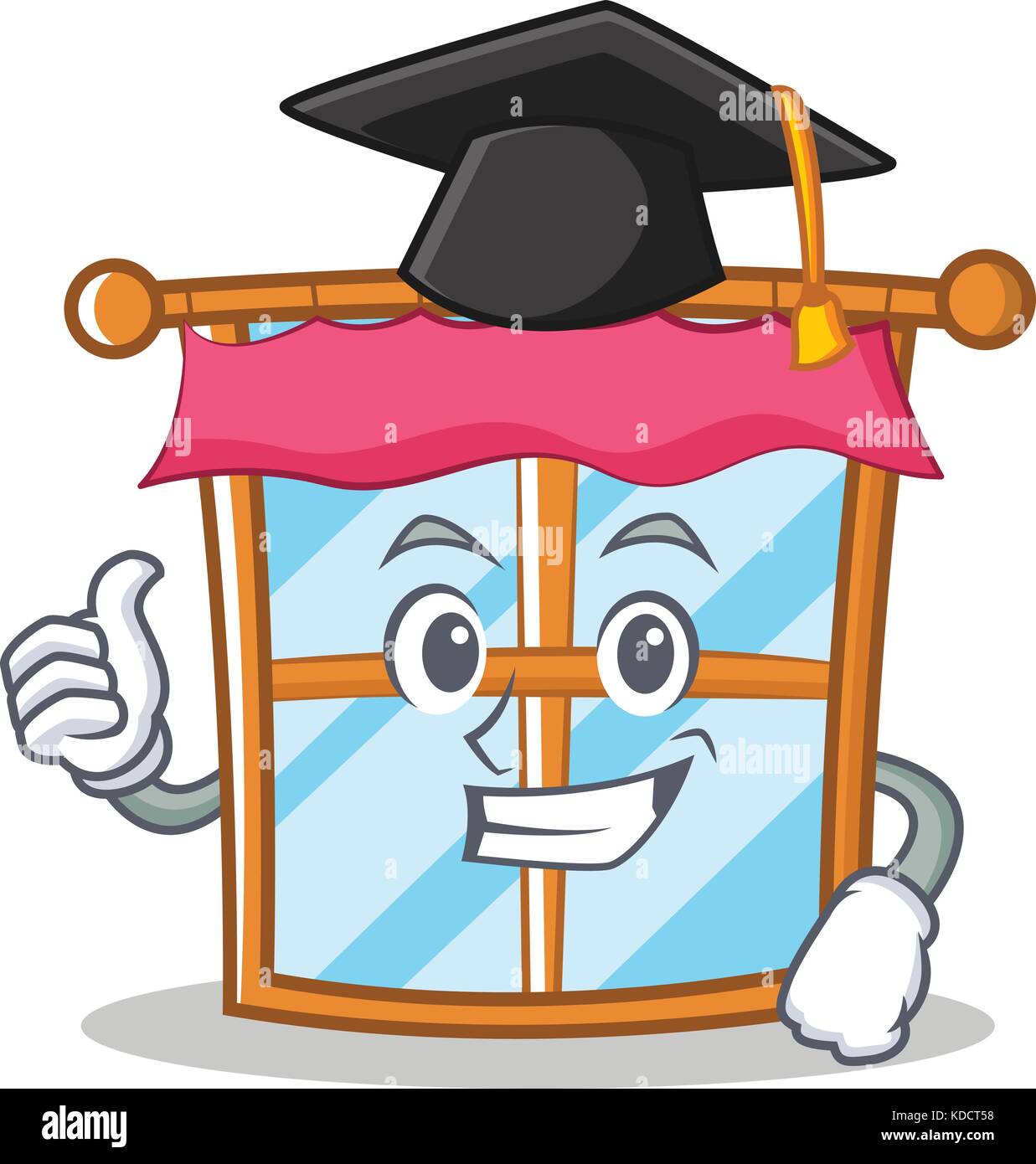 Graduation windows character cartoon style Stock Vector Image & Art - Alamy