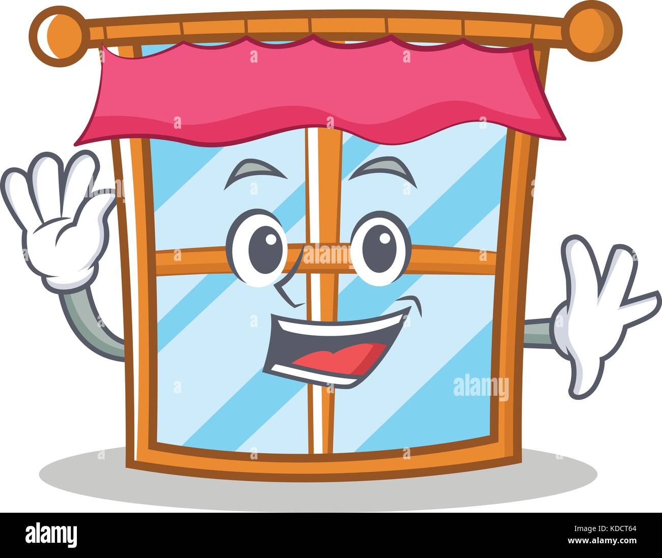 Waving windows character cartoon style Stock Vector Image & Art - Alamy