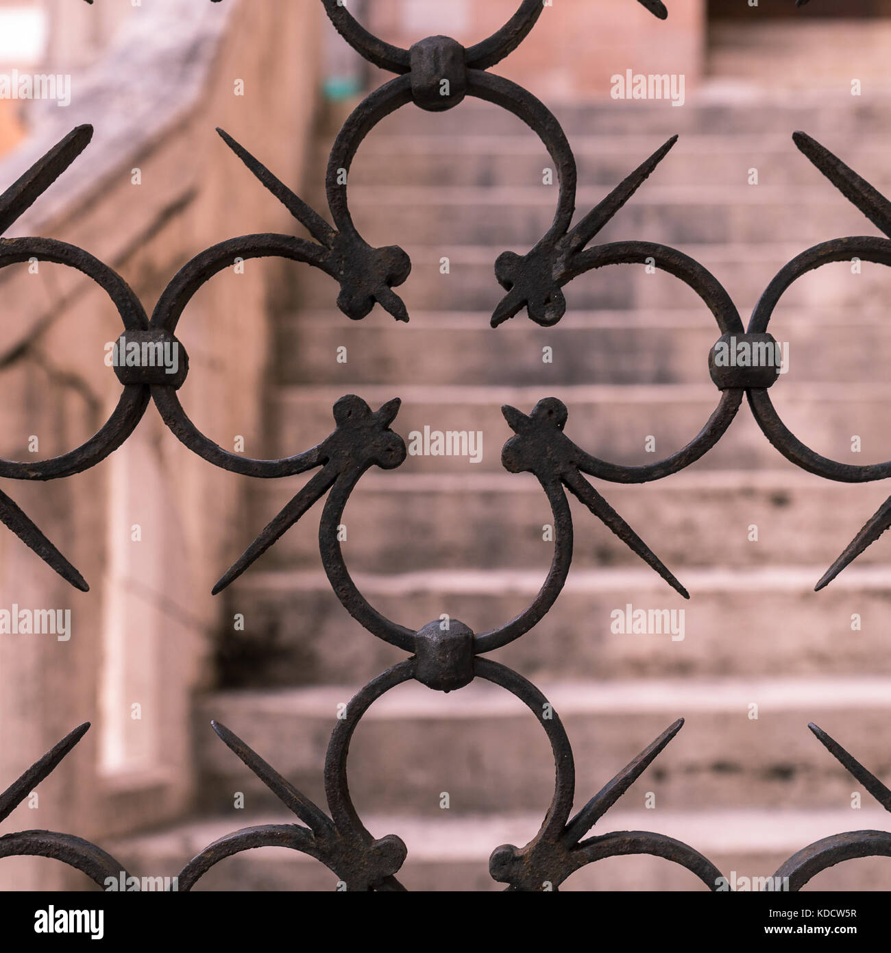 The details of an ancient iron artistic grid Stock Photo - Alamy