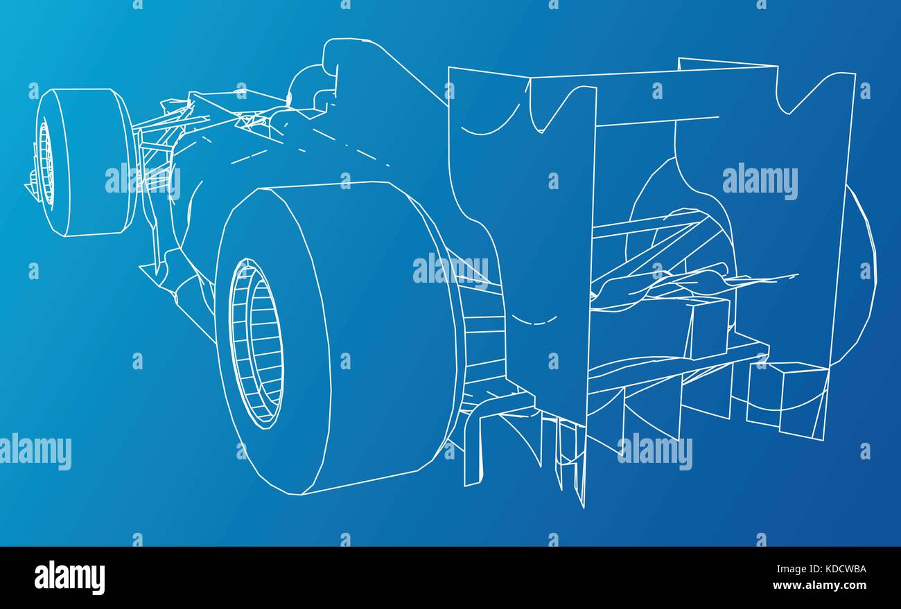 Race car. Wire-frame. EPS10 format. Vector created of 3d Stock Vector ...