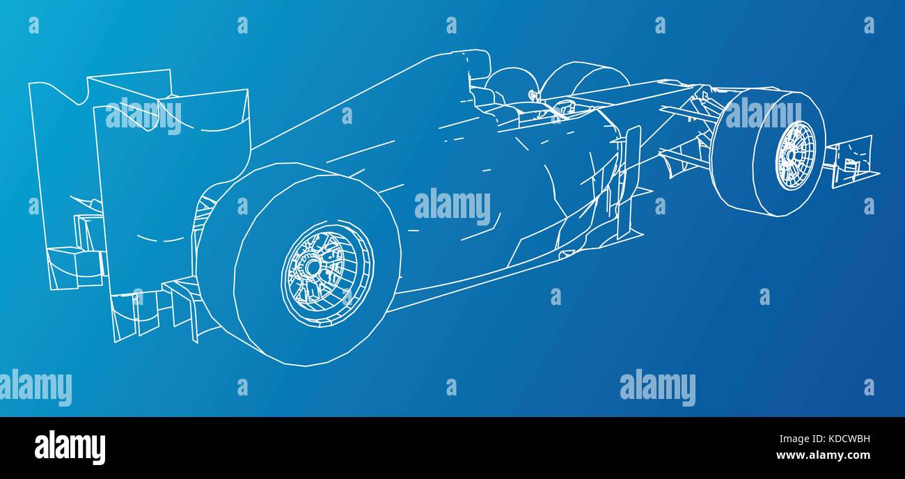 Race car. Wire-frame. EPS10 format. Vector created of 3d Stock Vector ...
