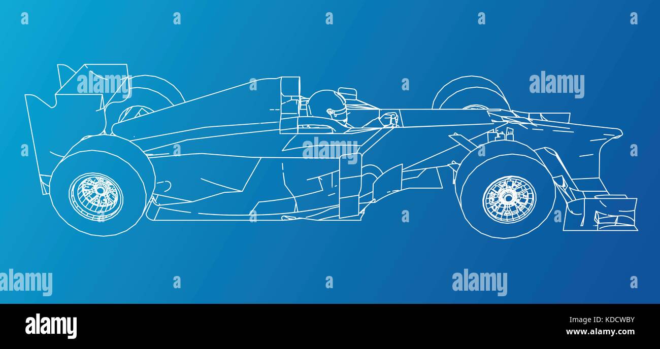 Race car. Wire-frame. EPS10 format. Vector created of 3d Stock Vector ...