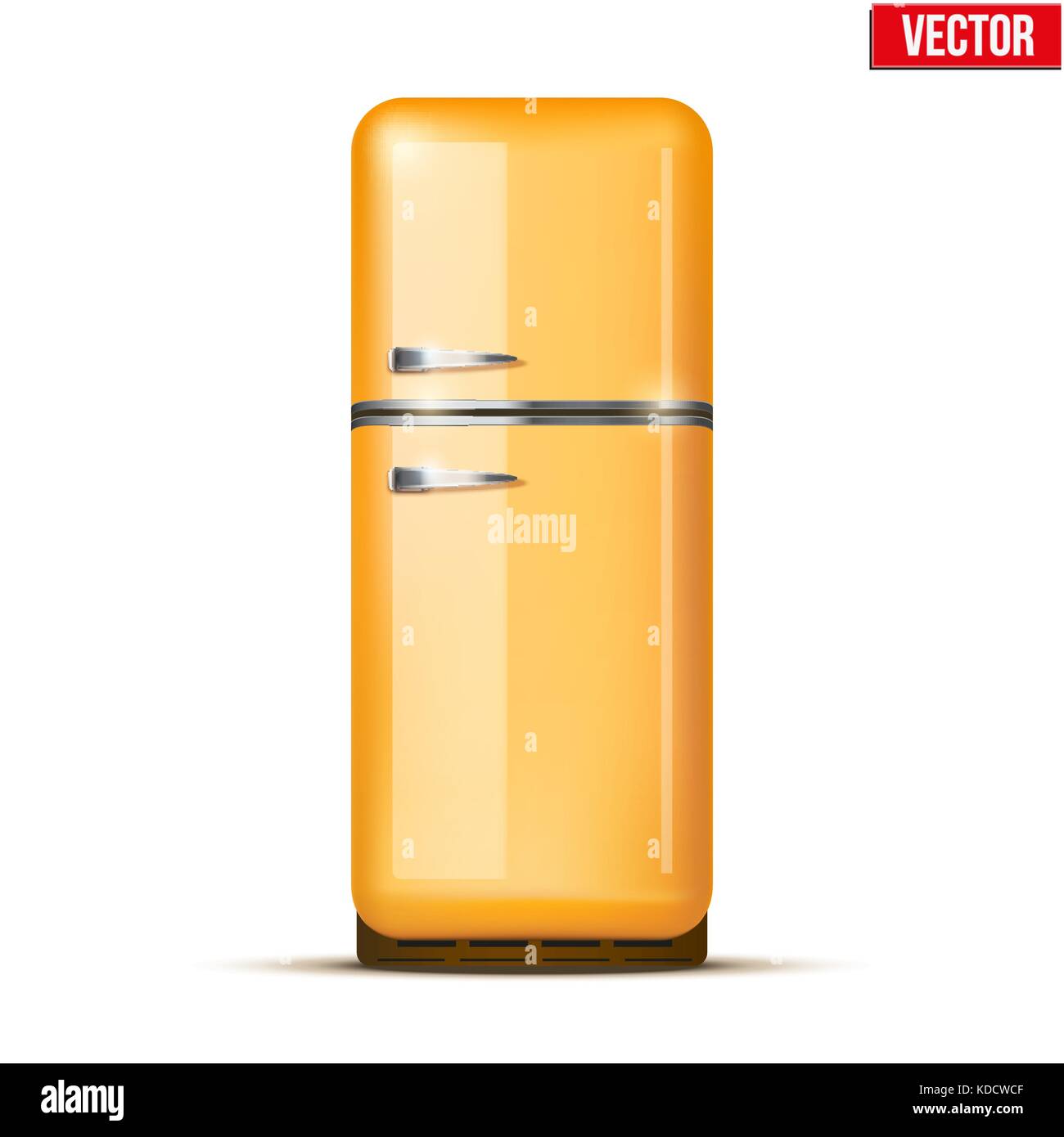 Classic Fridge refrigerator. Vector isolated on white background Stock ...