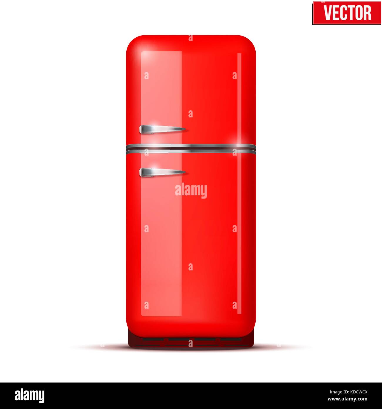 Retro Fridge refrigerator. Vector isolated on white background Stock ...