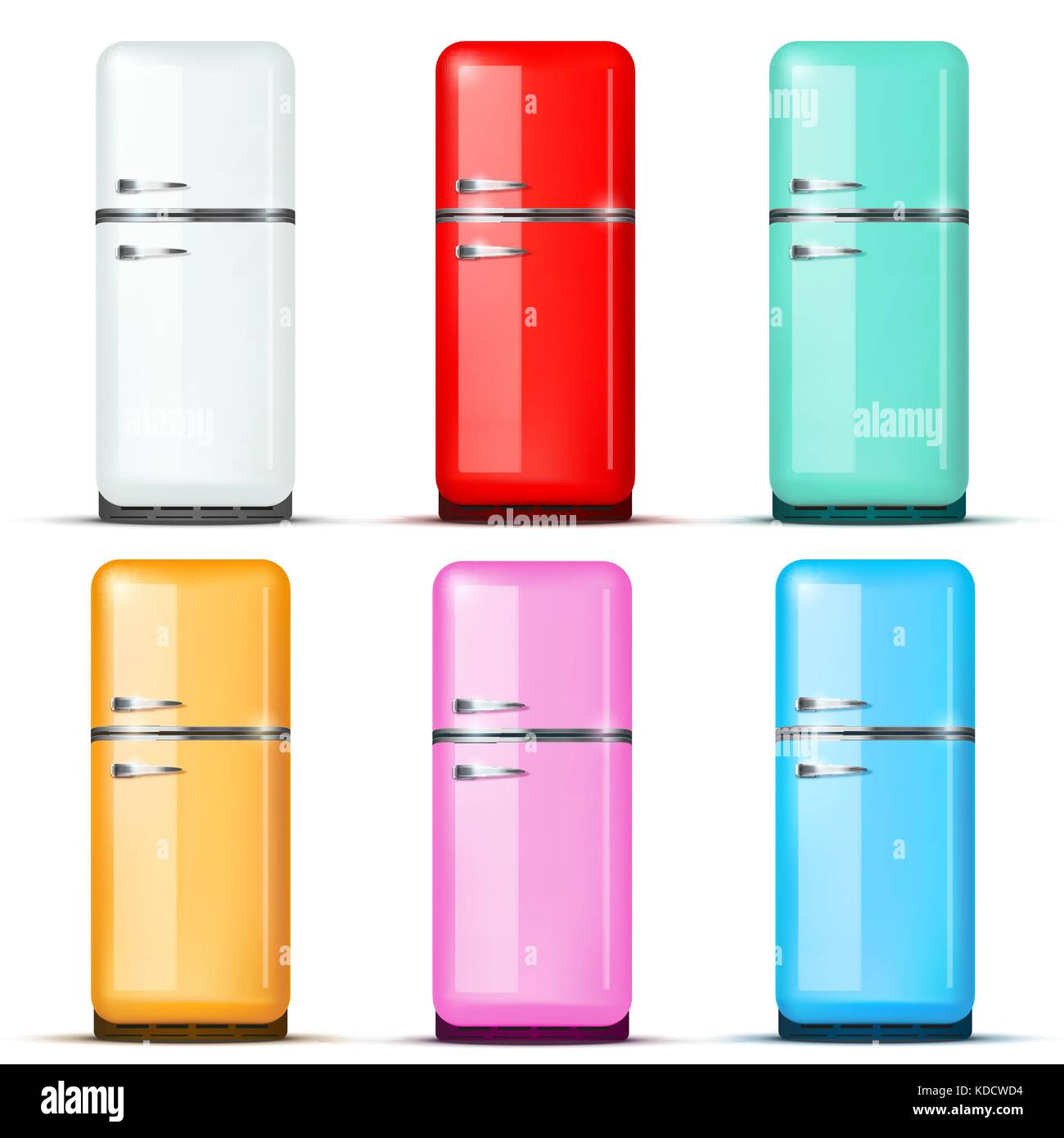 Set of Fridge refrigerator. Vector isolated on white background Stock ...