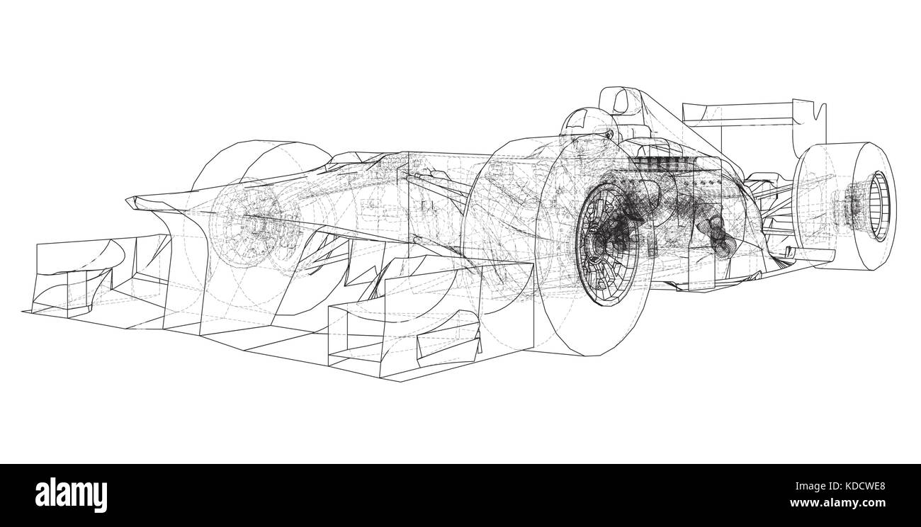 Race car. Wire-frame. EPS10 format. Vector created of 3d Stock Vector ...