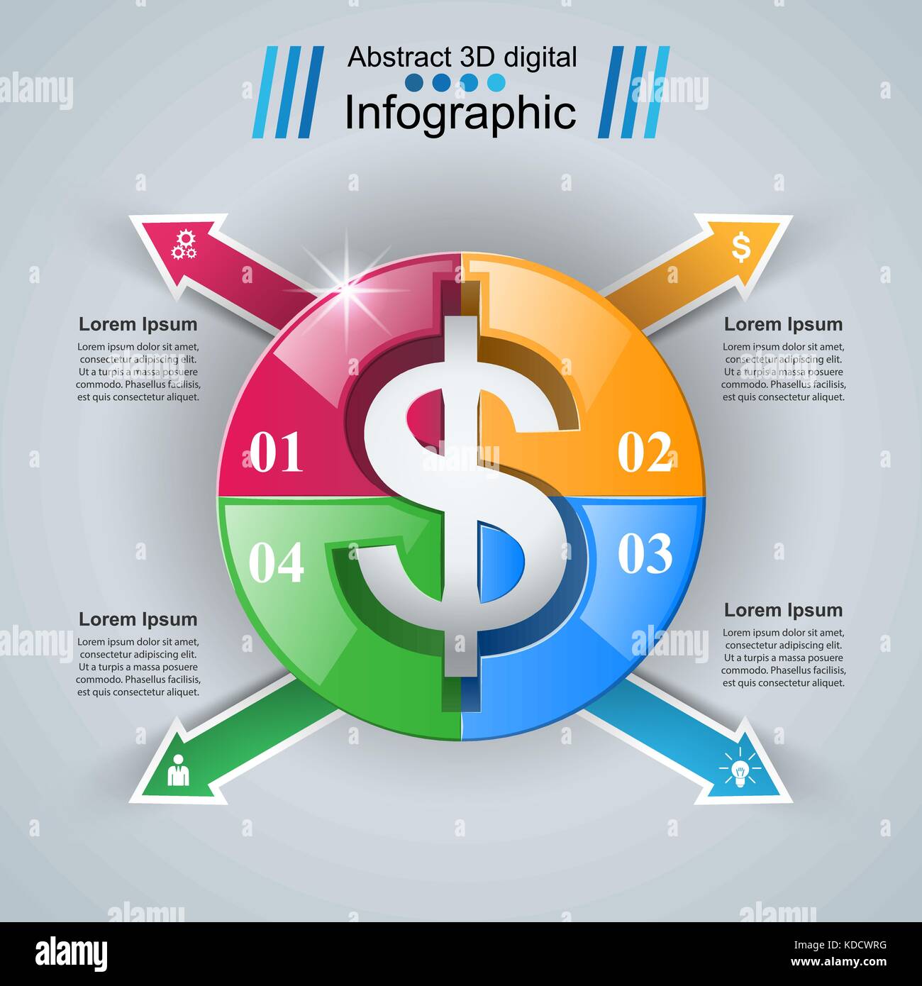 Business Infographics. Dollar, Money icon Stock Vector Image & Art - Alamy