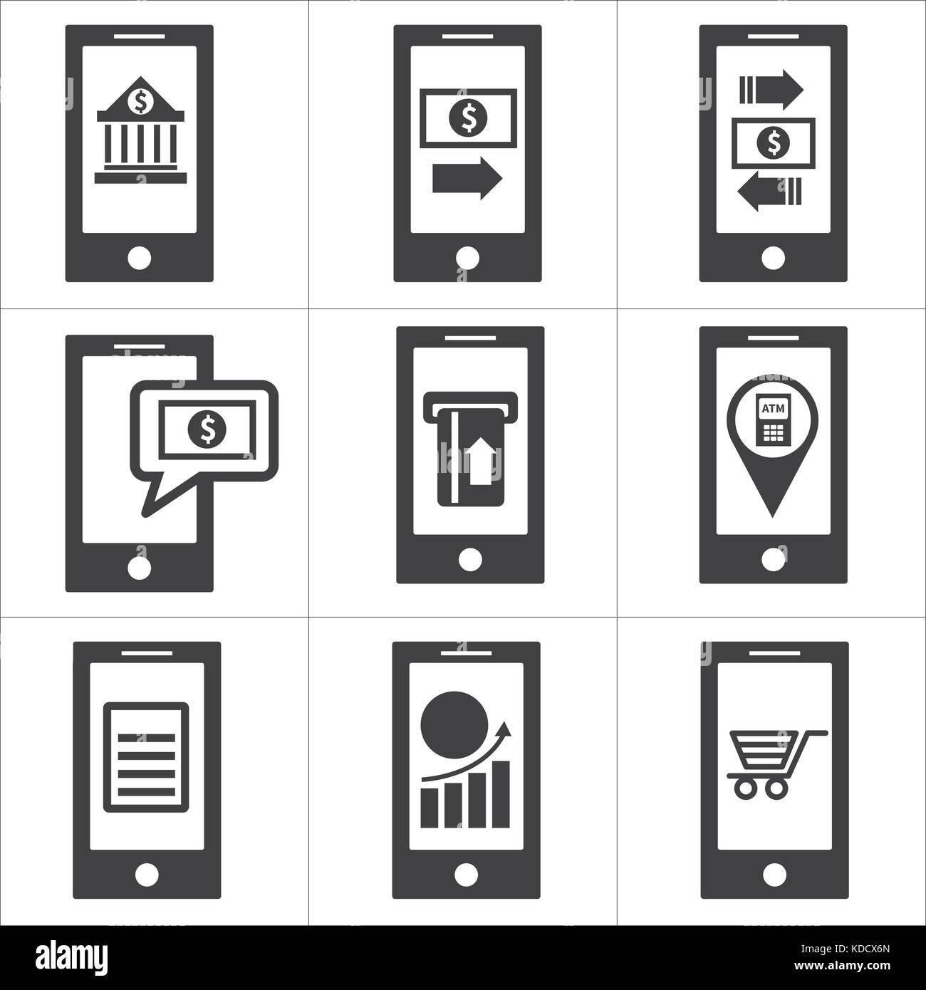 Online banking icon flat Black and White Stock Photos & Images - Alamy