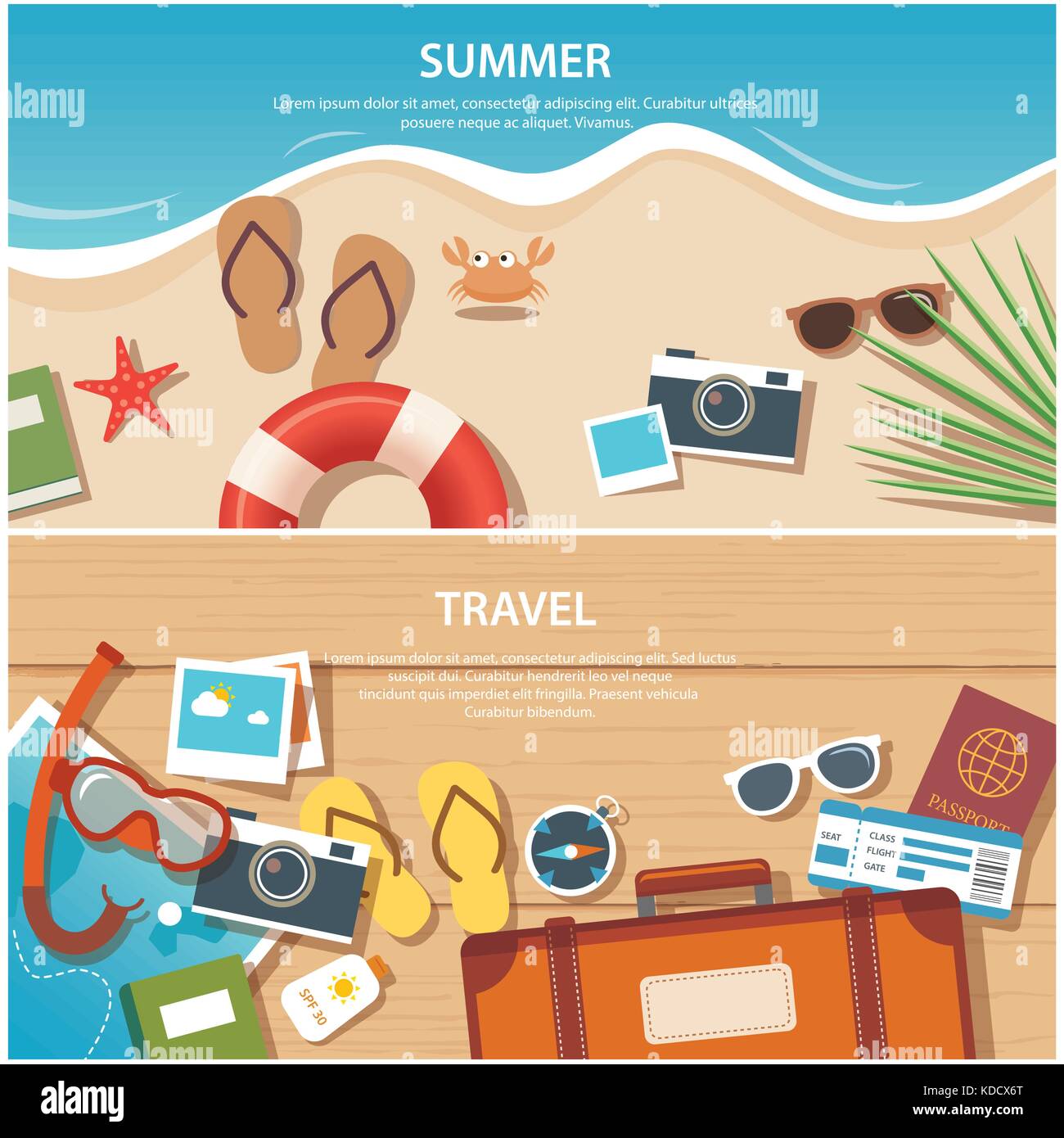 Travel vacation flat design Stock Vector Images - Alamy