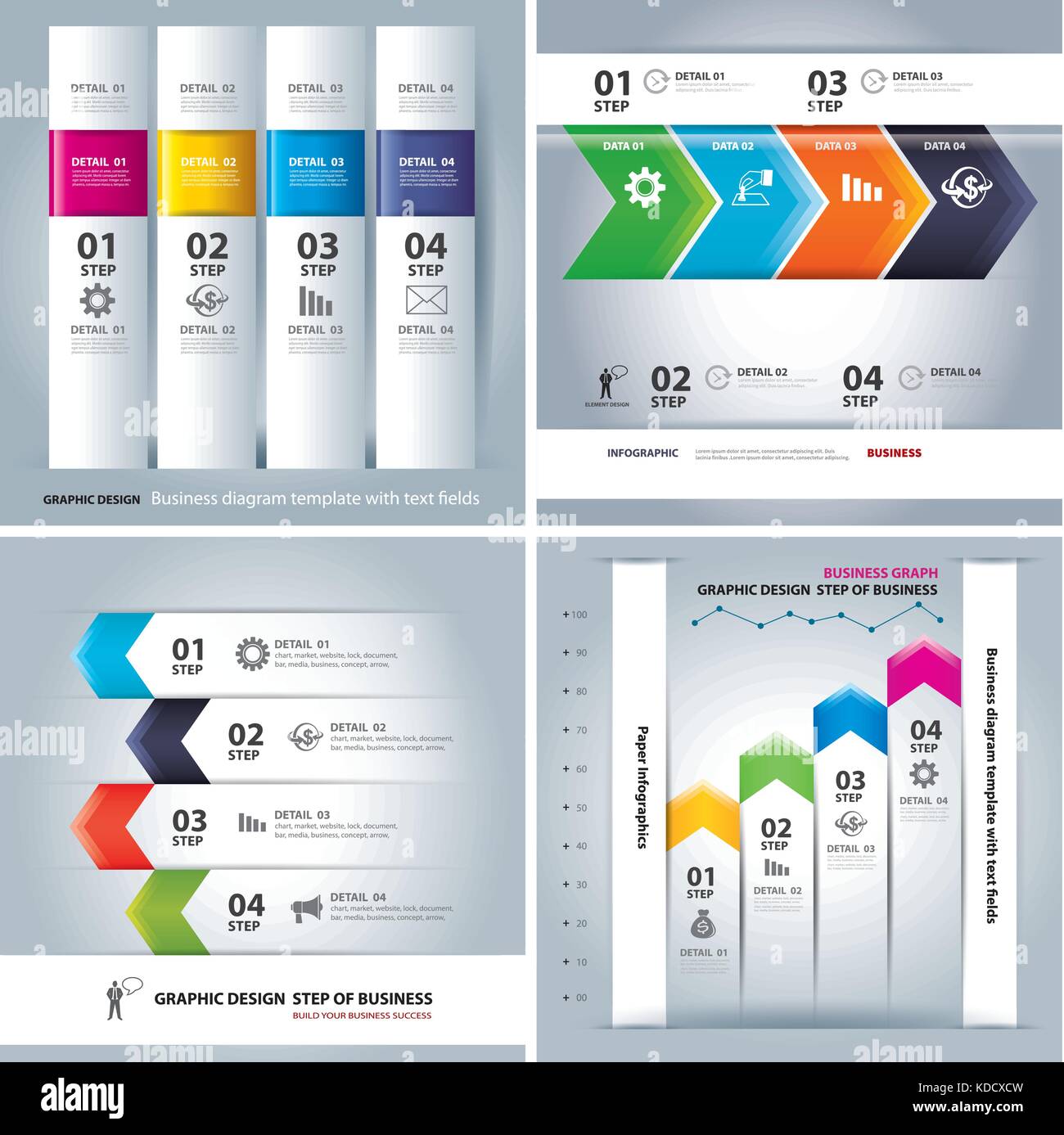 Color infographic set report Stock Vector Images - Alamy