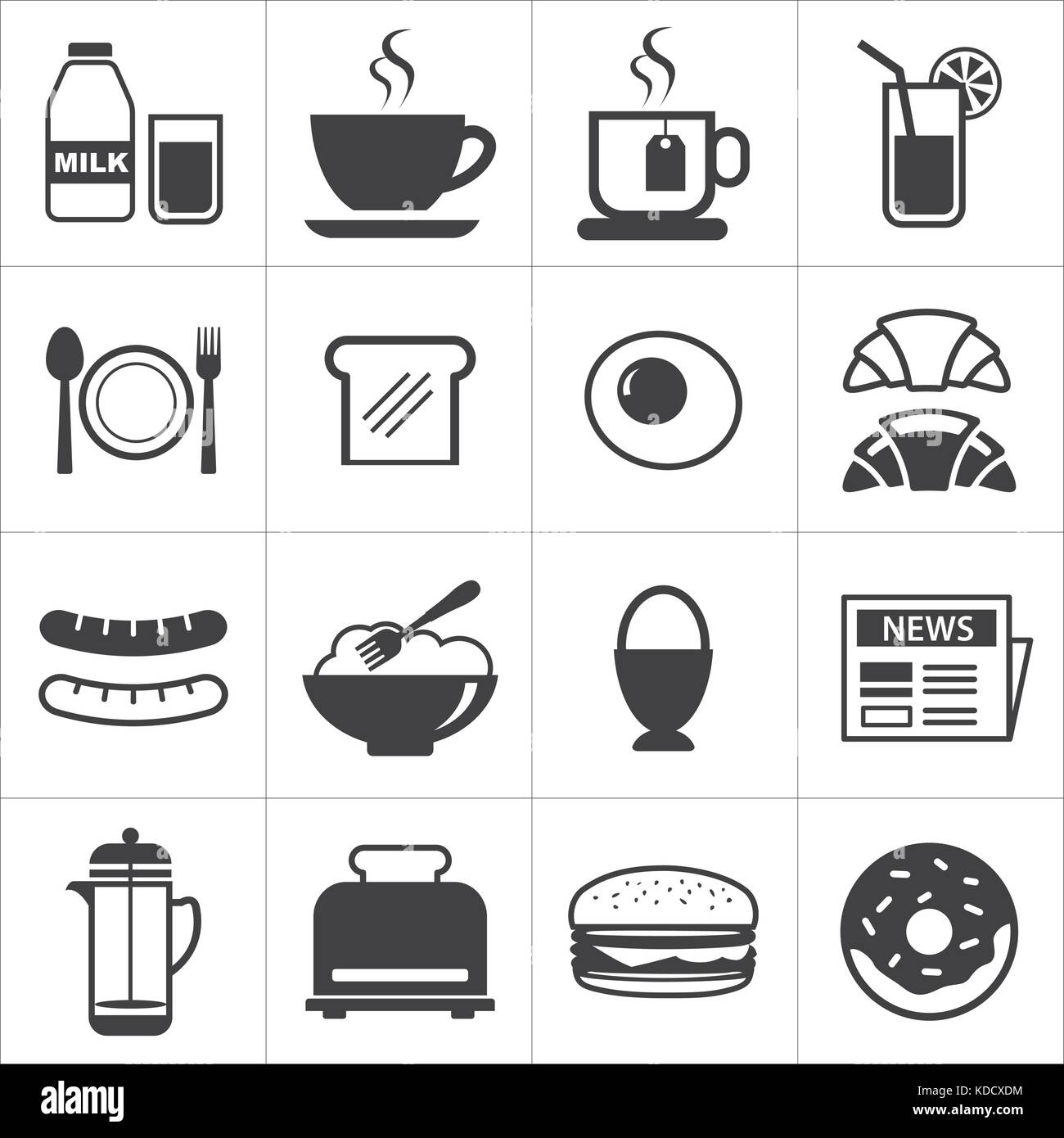 set of breakfast icon Stock Vector Image & Art - Alamy