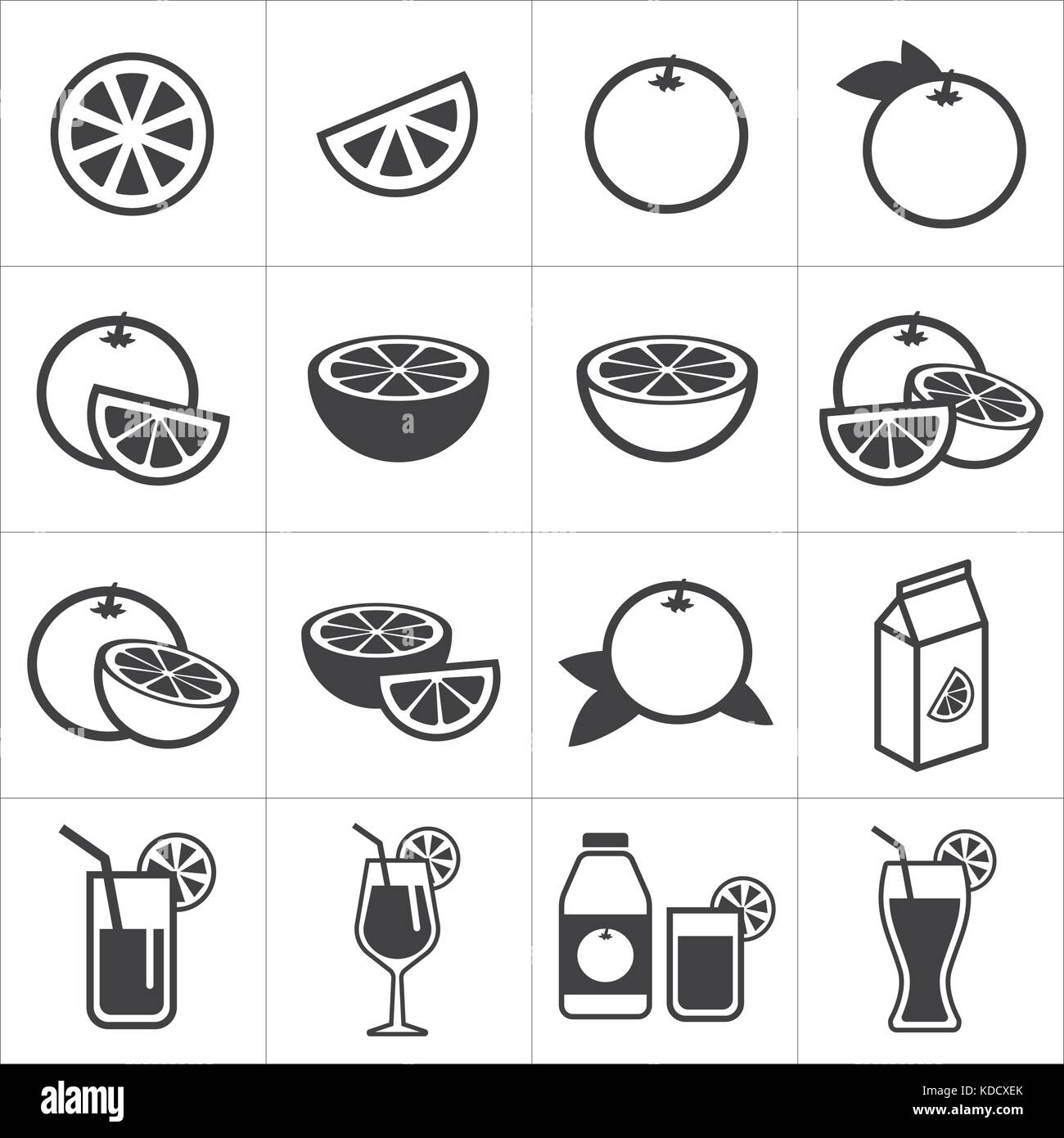 set of orange icon Stock Vector Image & Art - Alamy