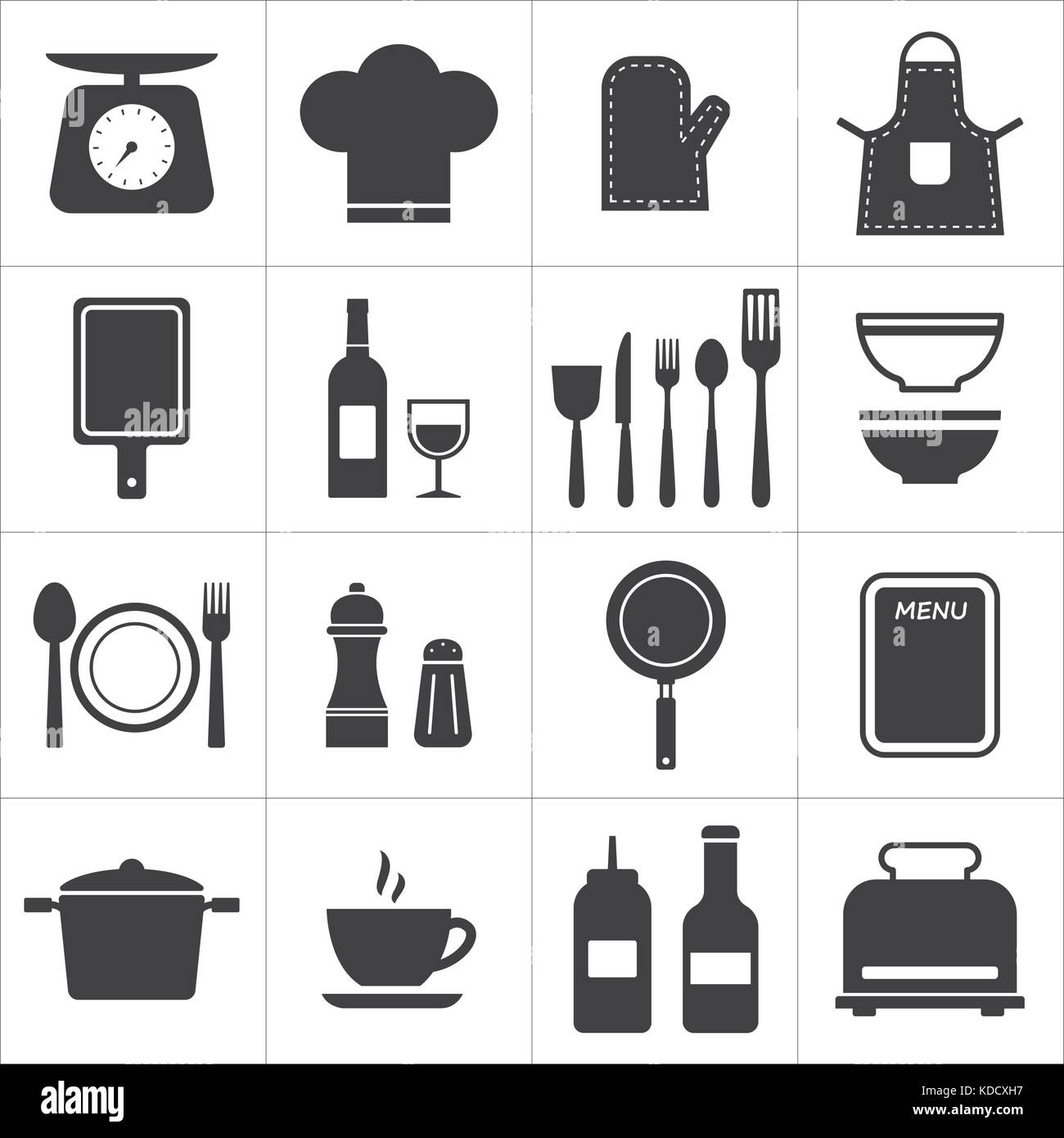 icon set kitchen and cooking Stock Vector Image & Art - Alamy