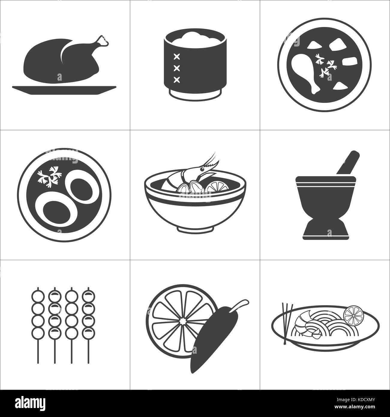 Thai rice noodle salad Stock Vector Images - Alamy