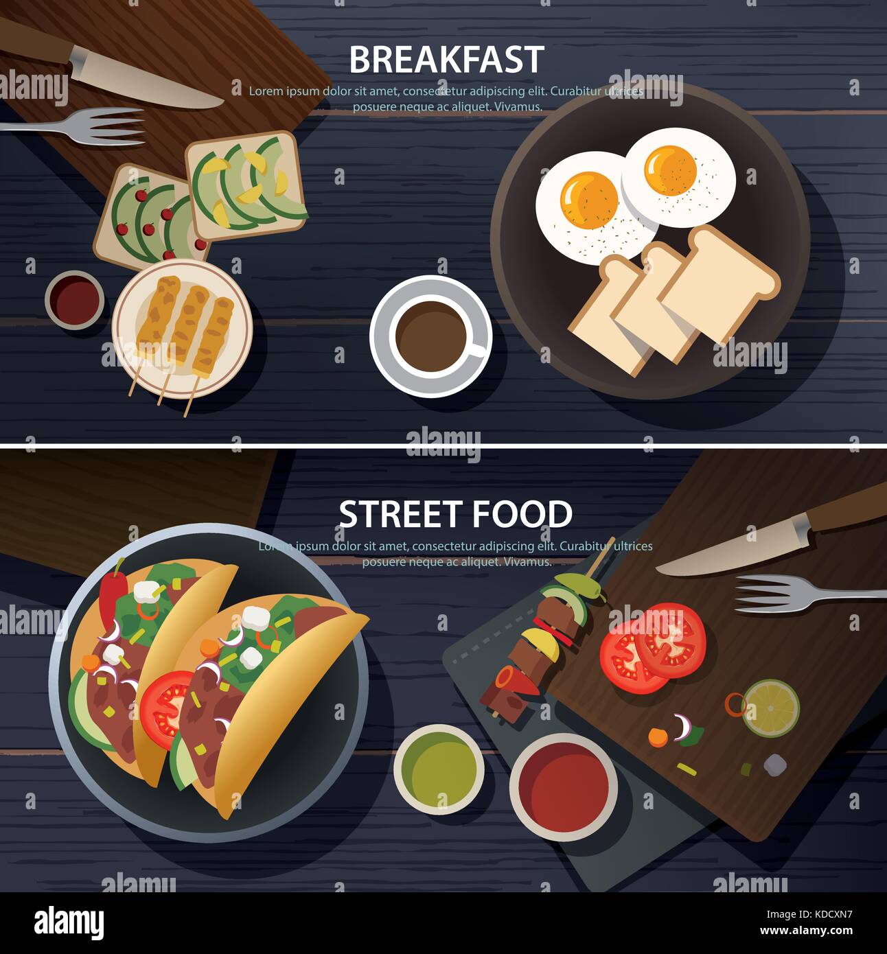 Traditional street food market Stock Vector Images - Alamy