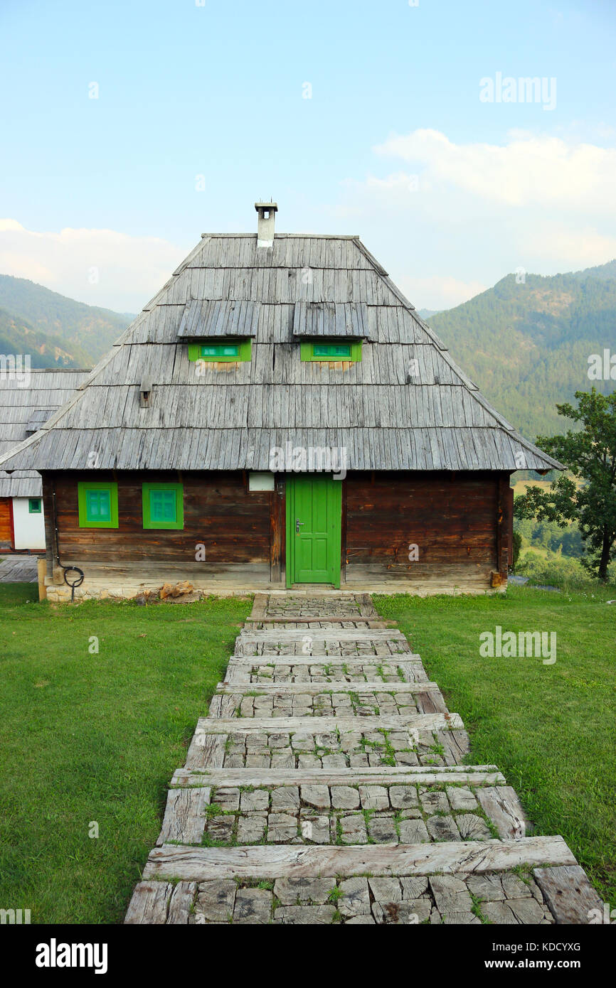 old wooden hut on mountain Stock Photo - Alamy