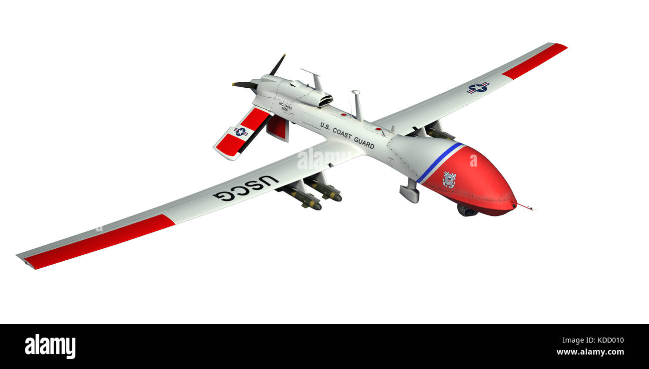 MQ-1C Gray Eagle military drone.US Coast Guard artist concept livery ...