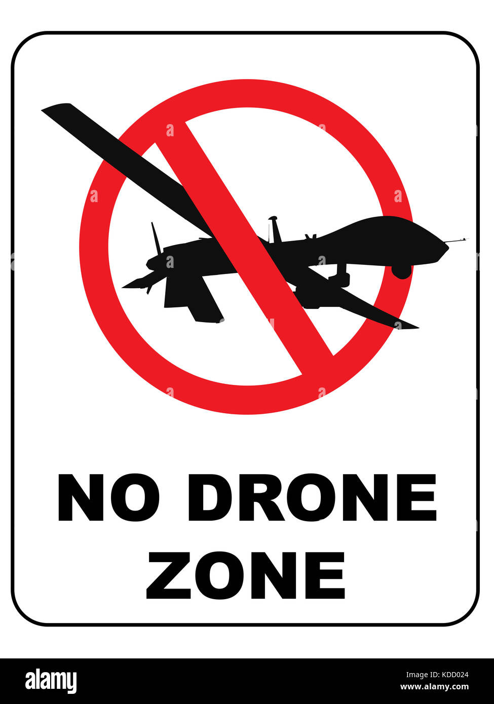 No Drone Zone sign with frame. Military drone. Humor Stock Photo - Alamy