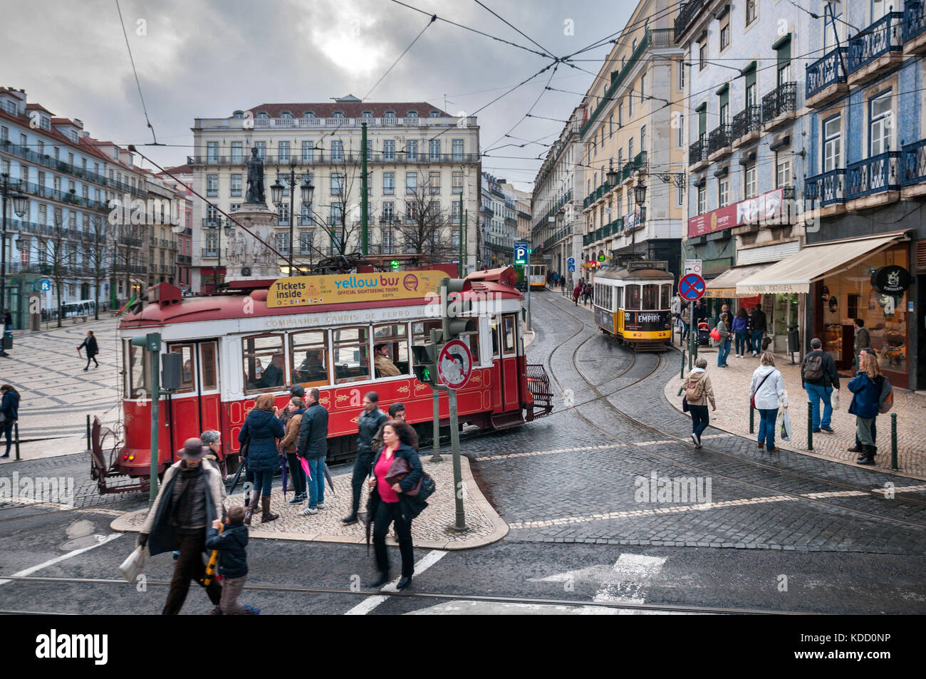 Chiado square in the historic centre of Lisbon. Portugal Stock Photo ...