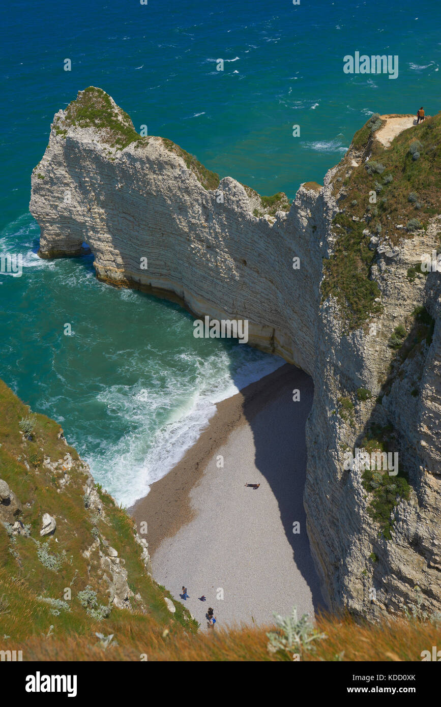 Etretat. Normandy, Porte d´Amont Cliff, Falaise Porte d´Amont, Notre ...