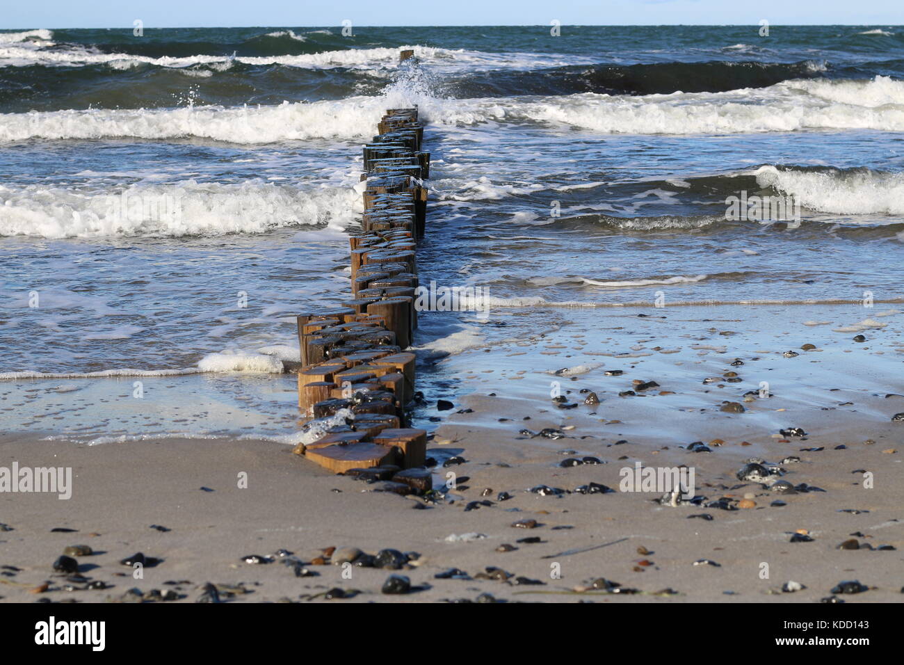 Line of Groynes Stock Photo - Alamy