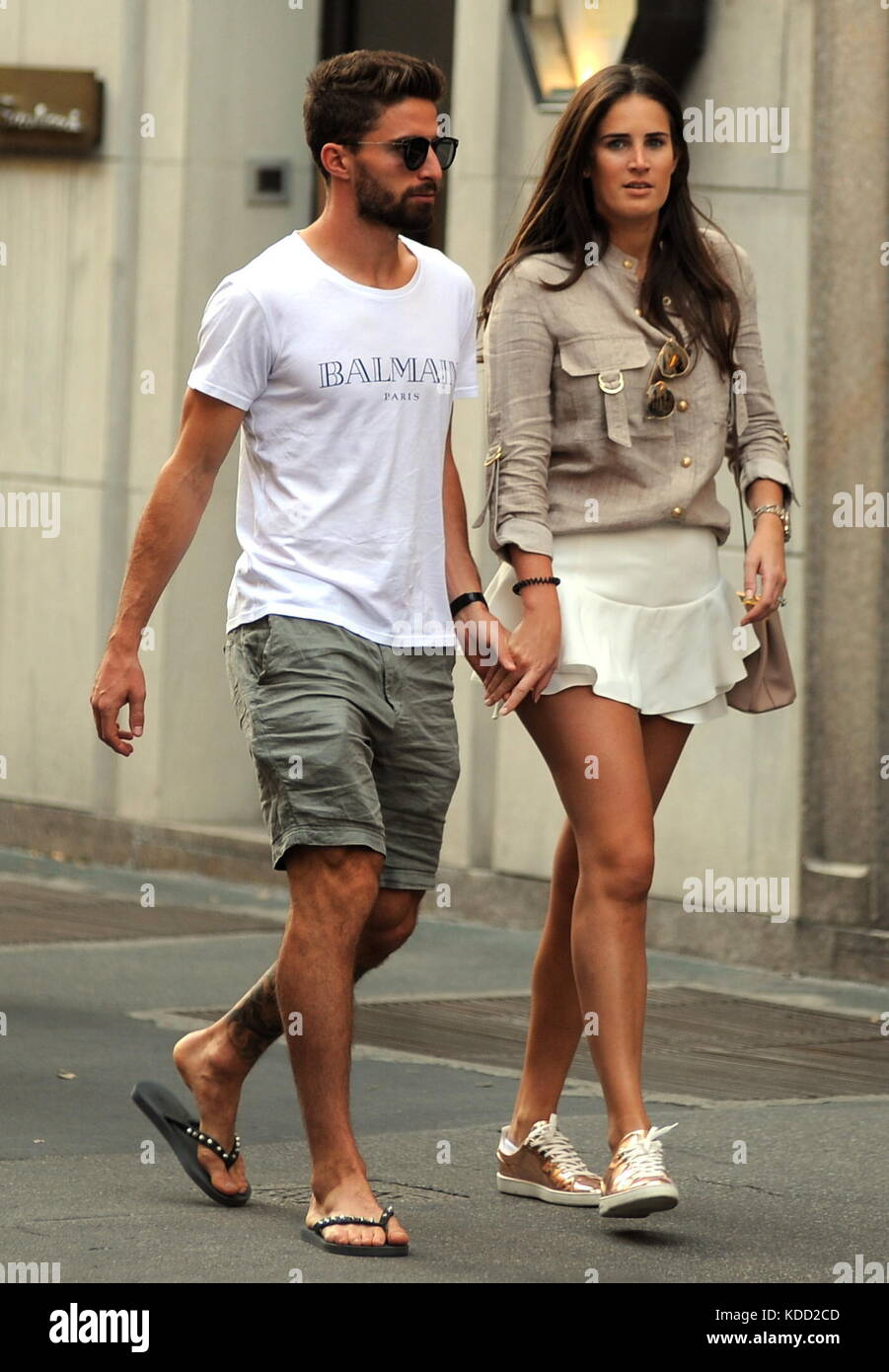 Fabio Borini shopping with his girlfriend Erin O'Neill, at Prada in ...