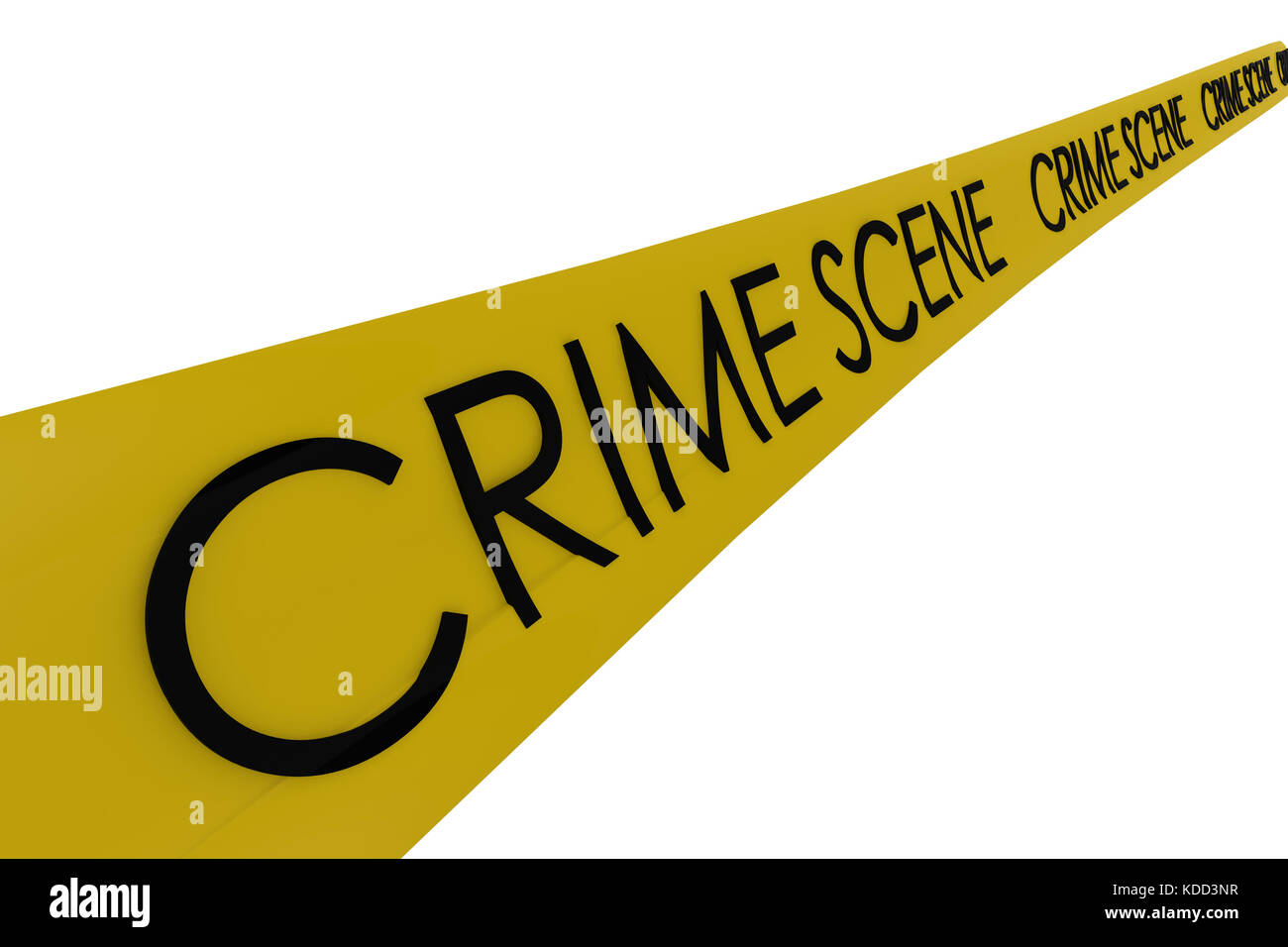 Crime scene banner in white and isolated background, 3D rendering Stock ...