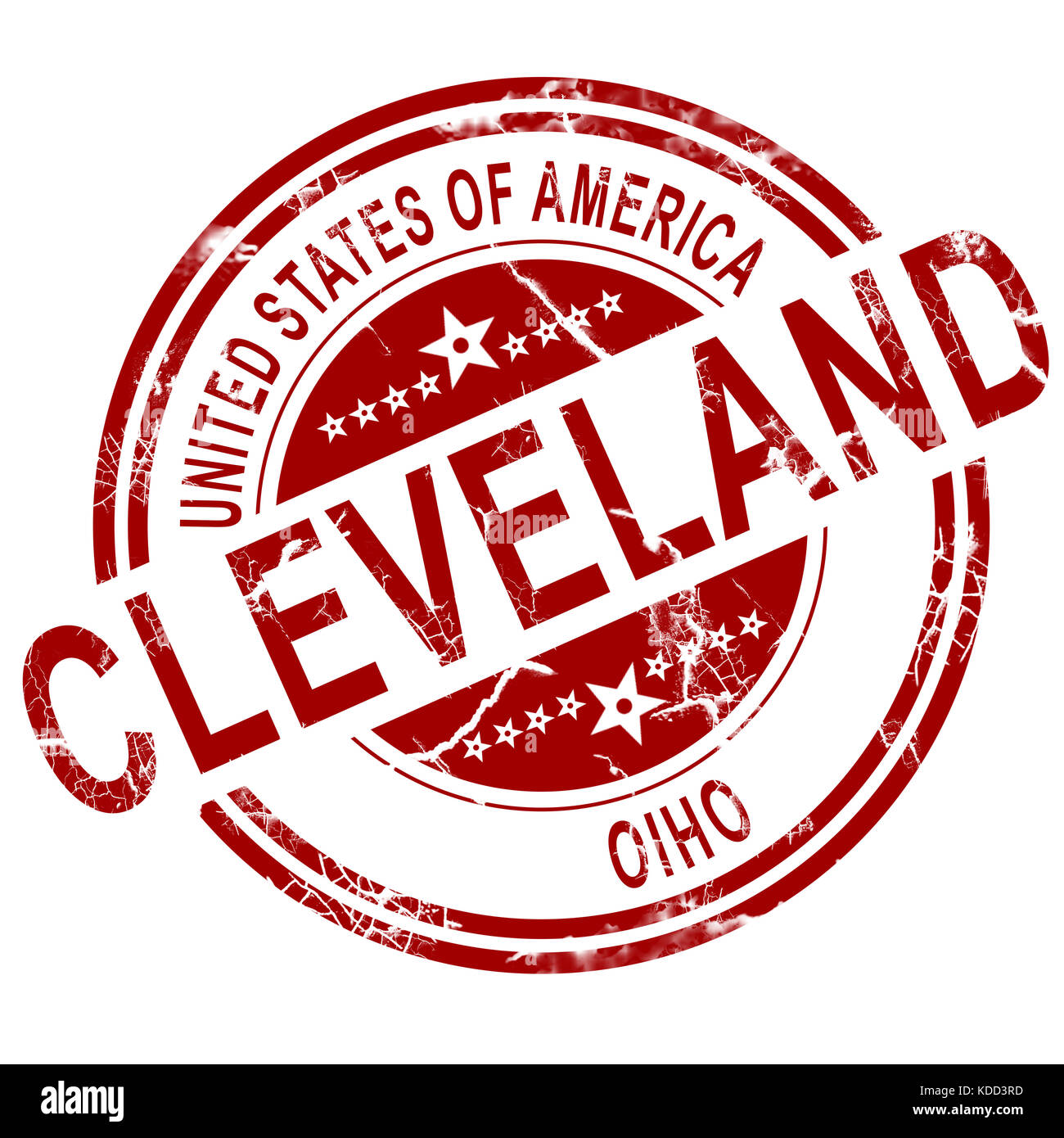 Red Cleveland with white background, 3D rendering Stock Photo - Alamy