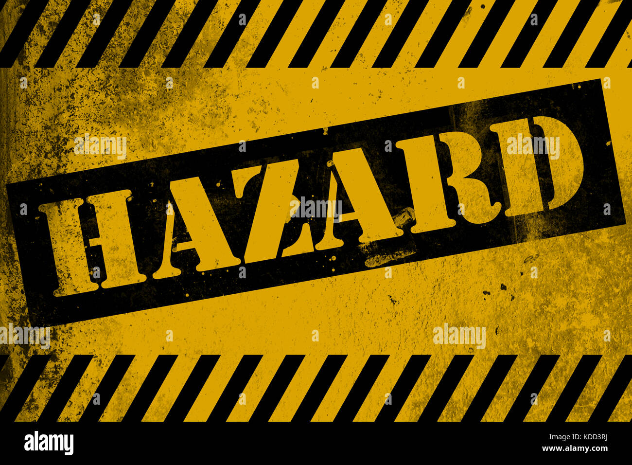 Hazard sign yellow with stripes, 3D rendering Stock Photo - Alamy