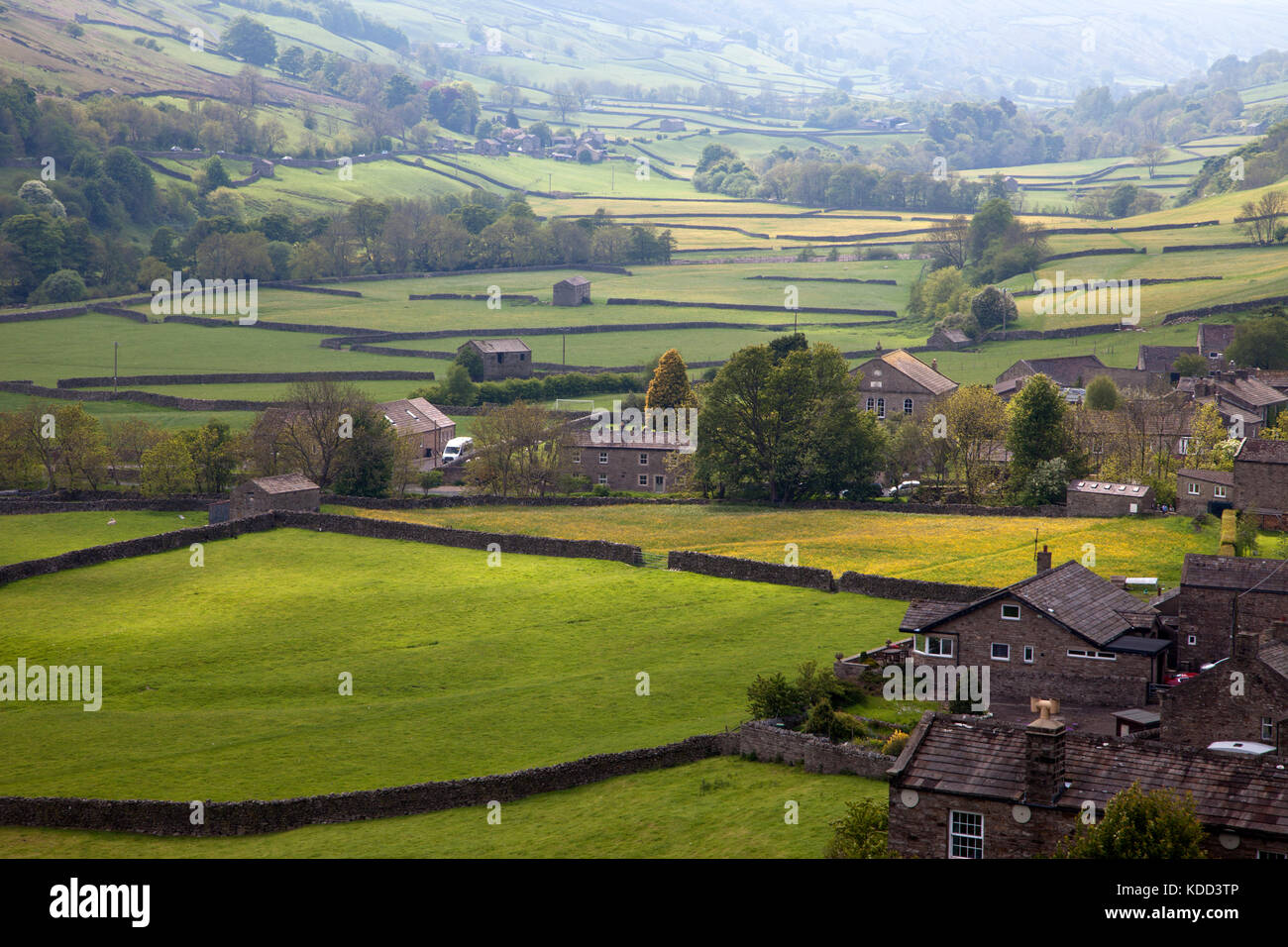 The village of Gunnerside in the Swaledale, Yorkshire Dales National ...