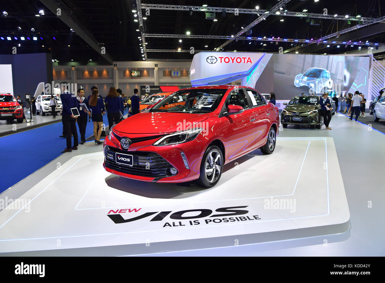 NONTHABURI - MARCH 28: Toyota New Vios car on display at The 38th ...