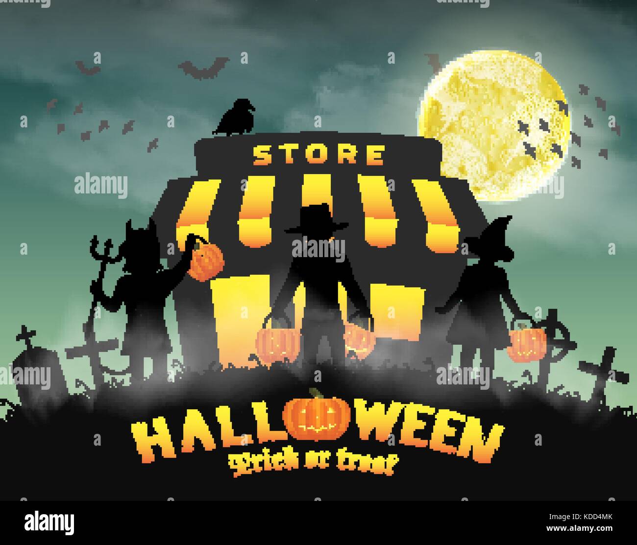 Funny kids in halloween Stock Vector Images - Alamy