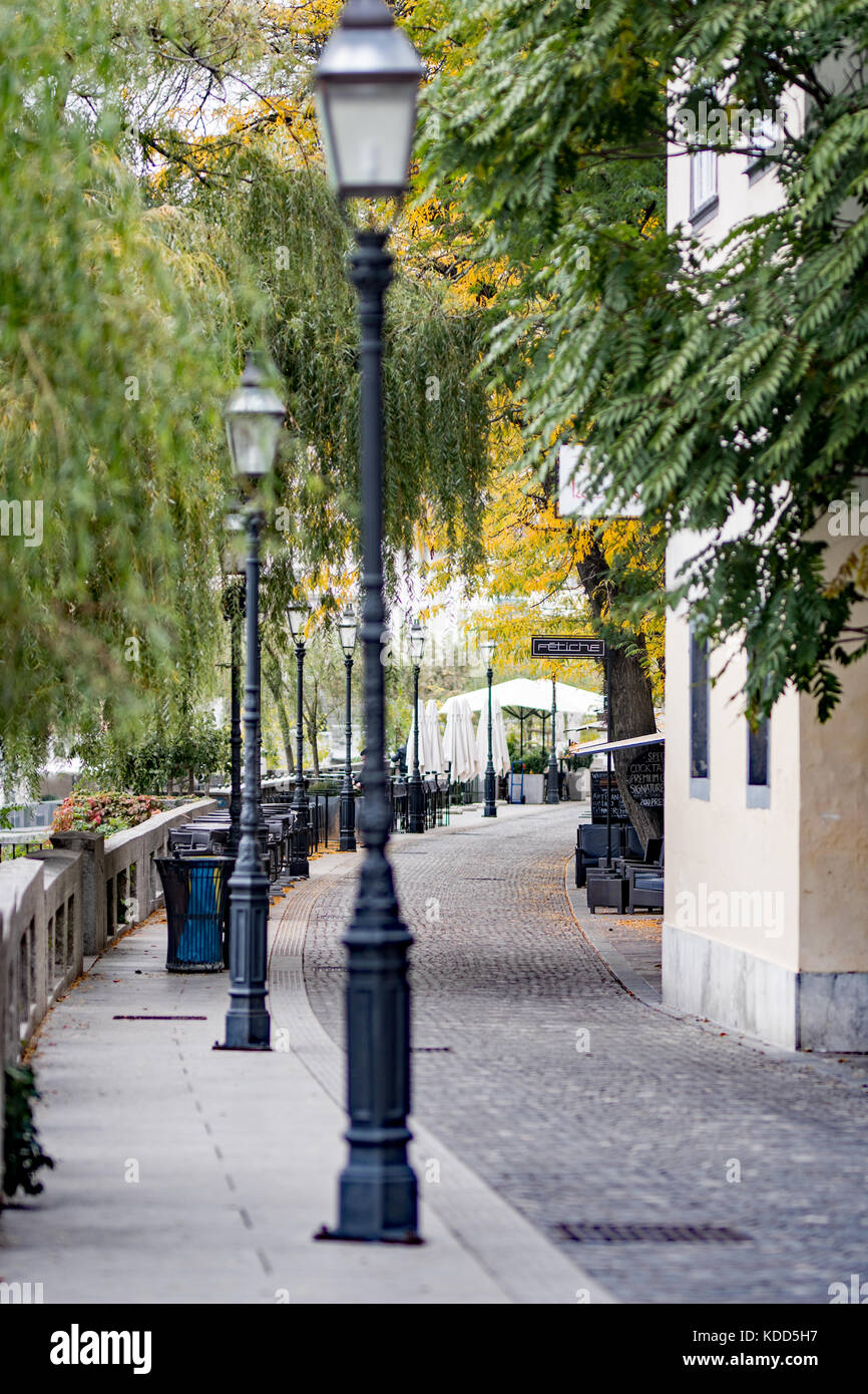 Empty street in the morning Stock Photo - Alamy