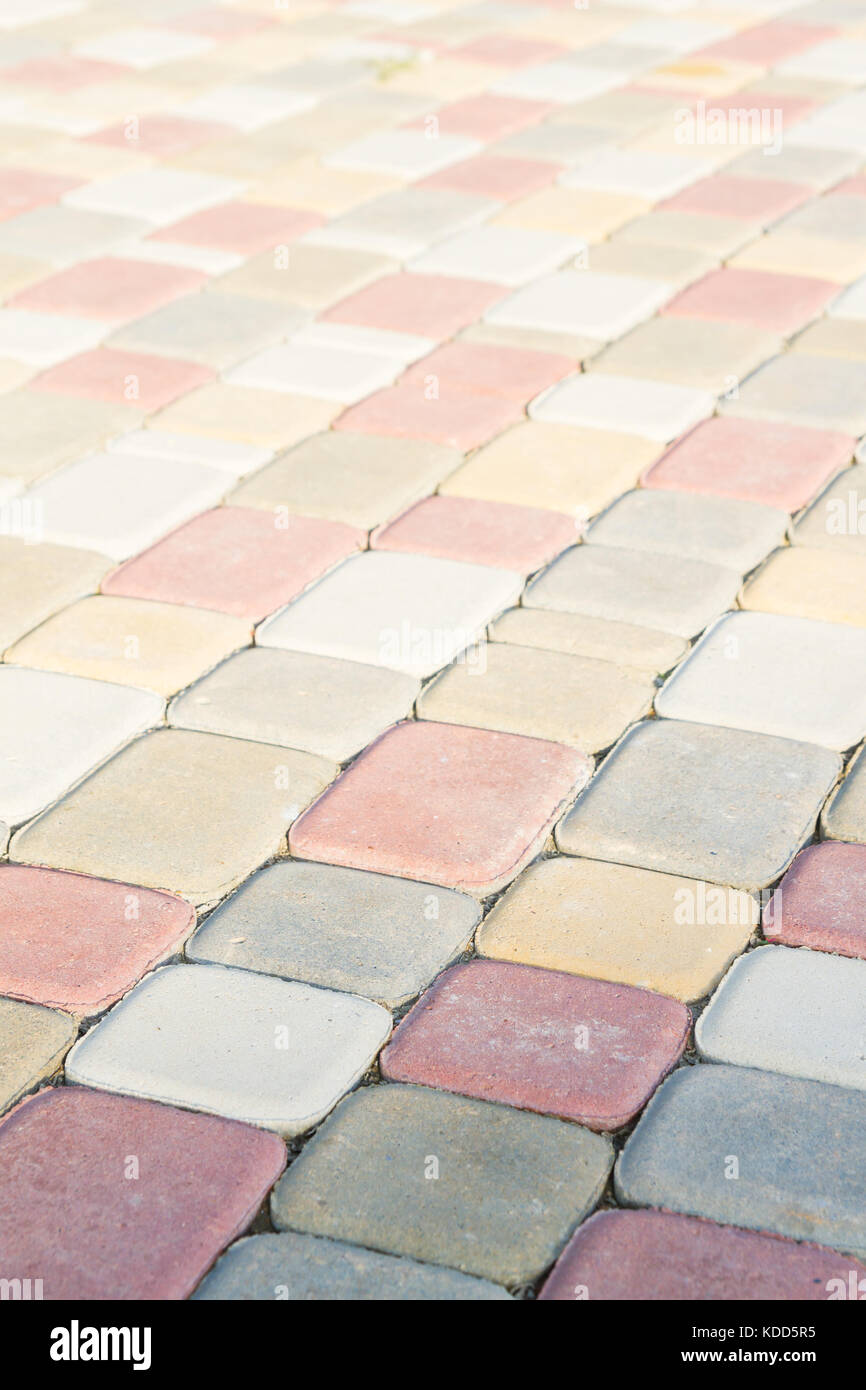 Paving slabs in the form of colorful bricks Stock Photo - Alamy