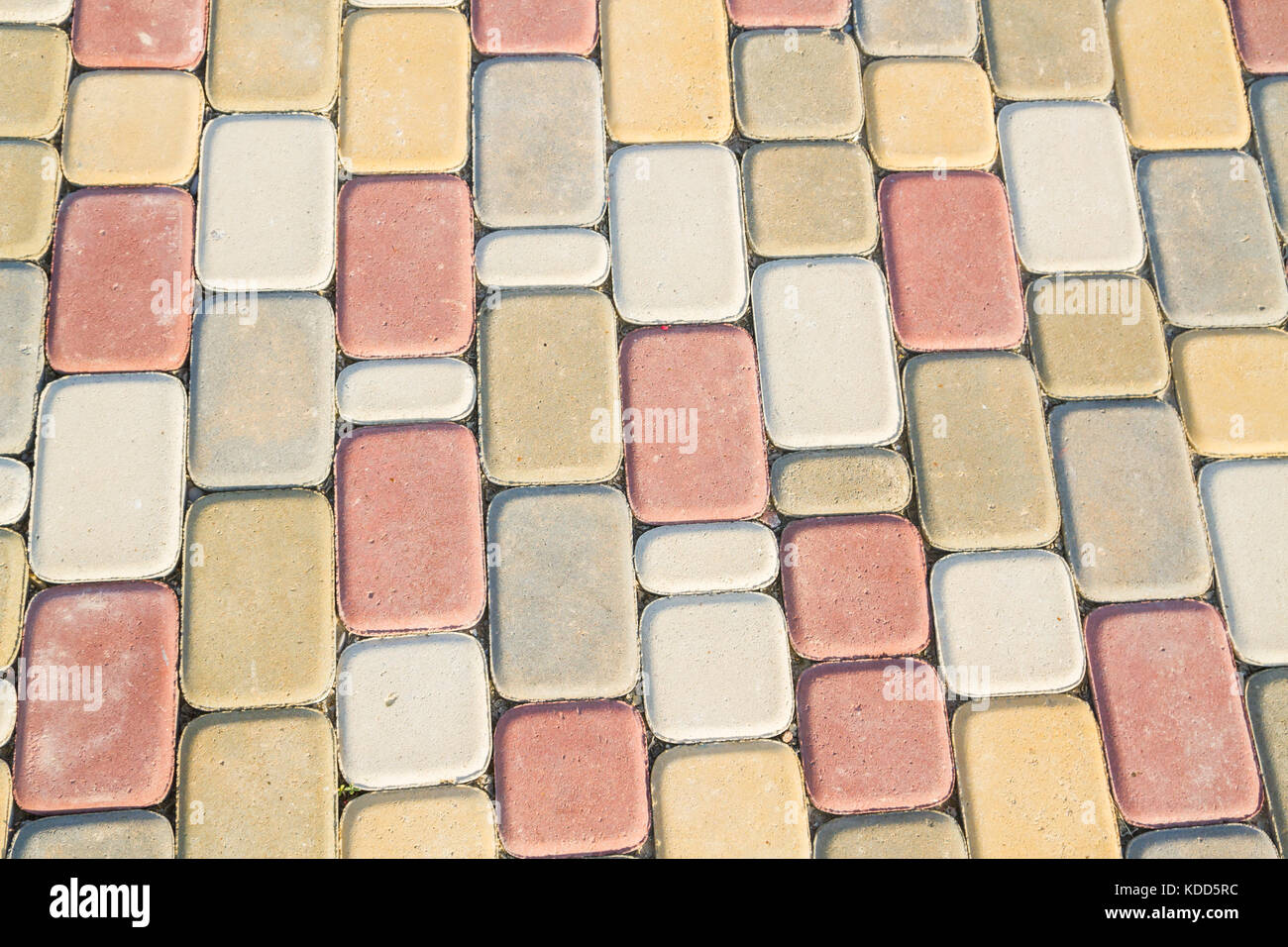 Paving slabs in the form of colorful bricks Stock Photo - Alamy