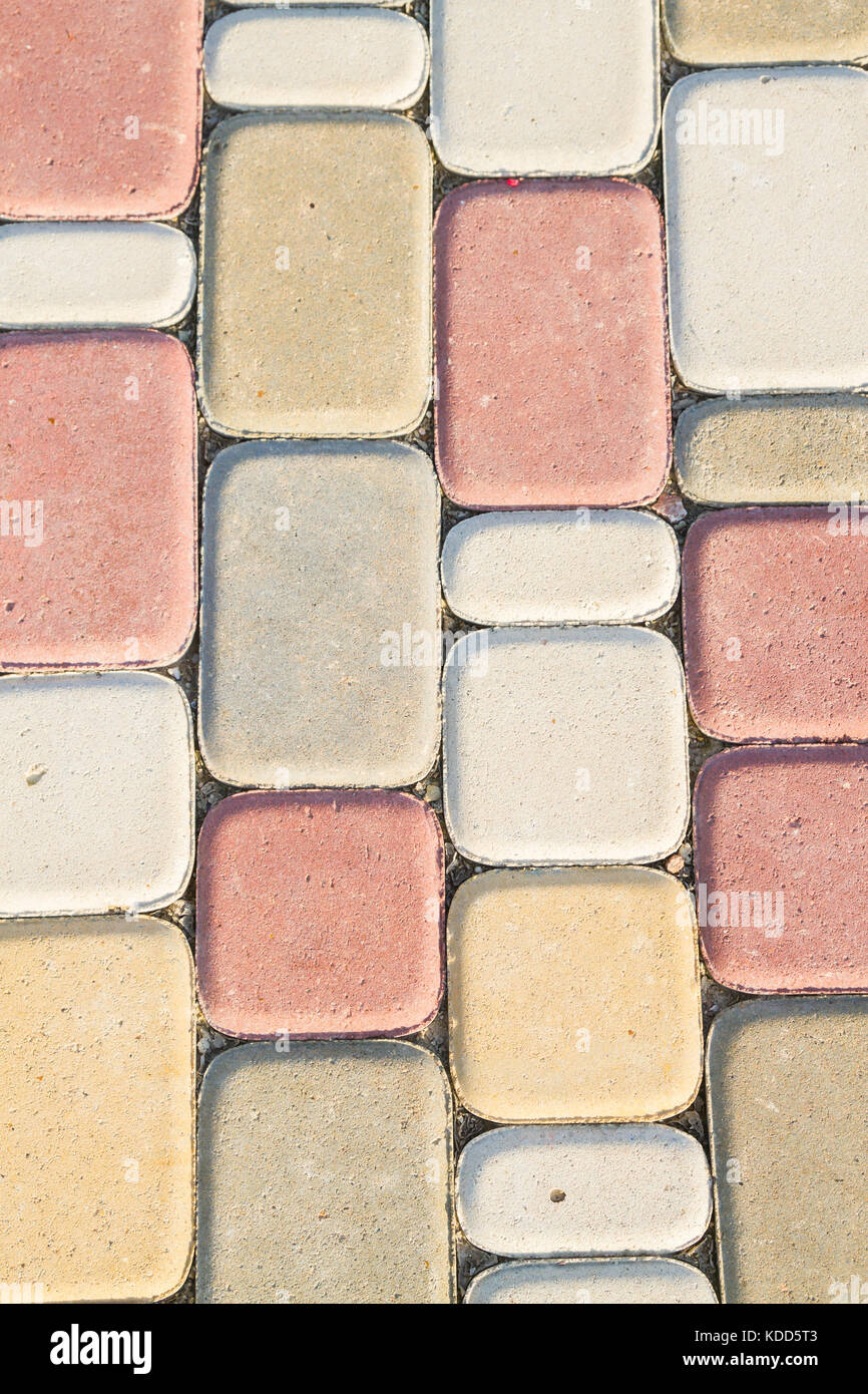 Paving slabs in the form of colorful bricks Stock Photo - Alamy