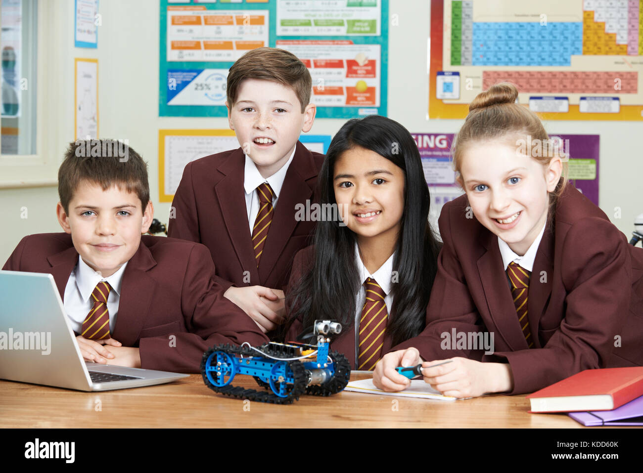 Pupils In Science Lesson Studying Robotics Stock Photo - Alamy