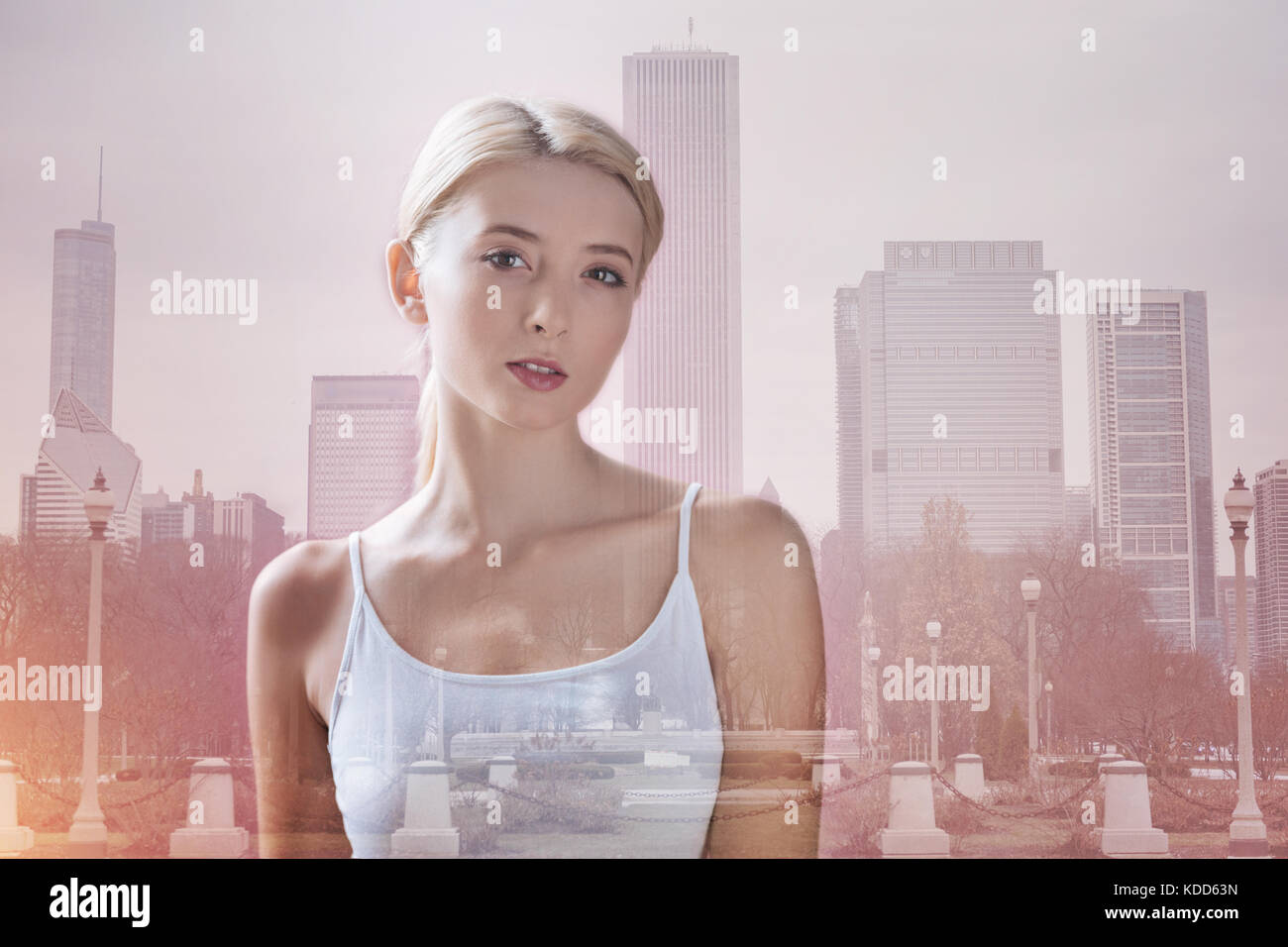 Young model expressing calmness in her eyes Stock Photo - Alamy