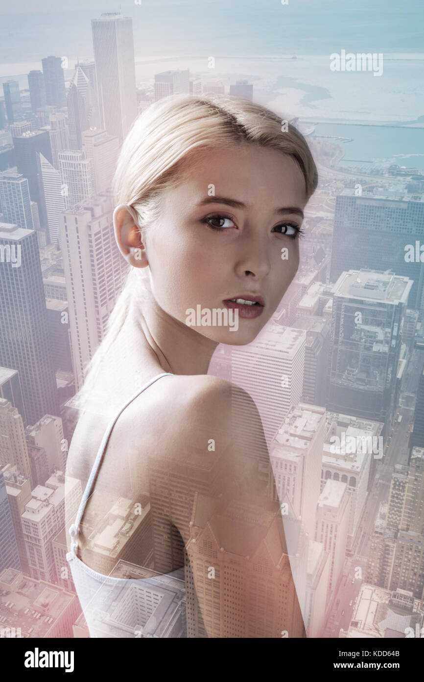 Charming model expressing calmness and peace Stock Photo - Alamy